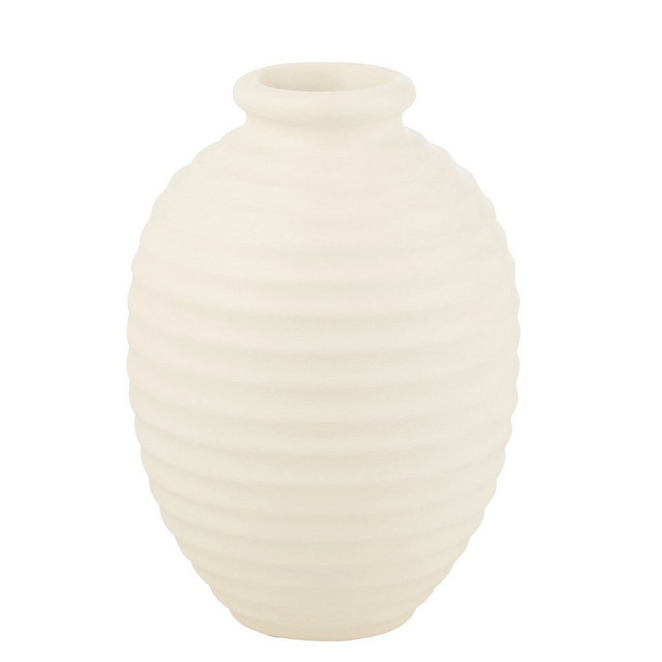 Gilde Dekoobjekt 2er Set Übertopf Oval Terracotta Weiß Small 52 Cm