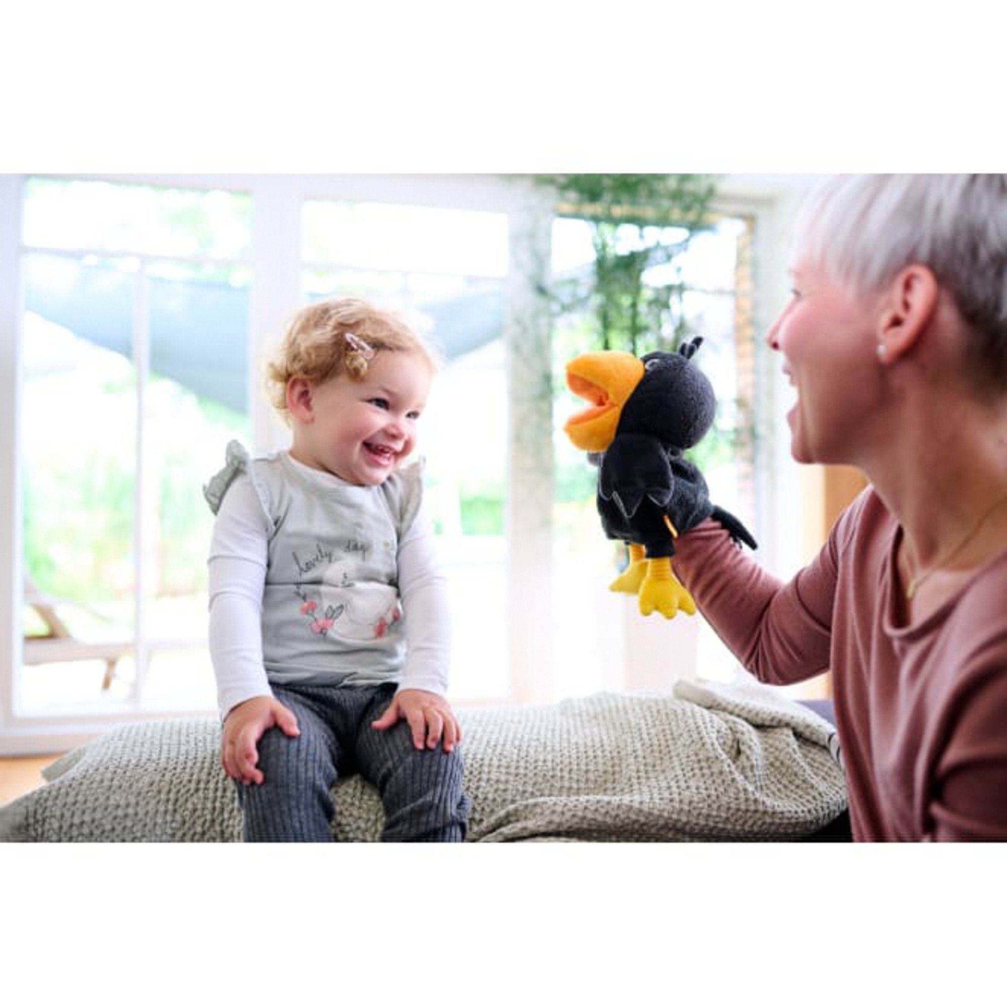 Haba Spielfigur Handpuppe Rabe Theo, Serie: Puppentheater