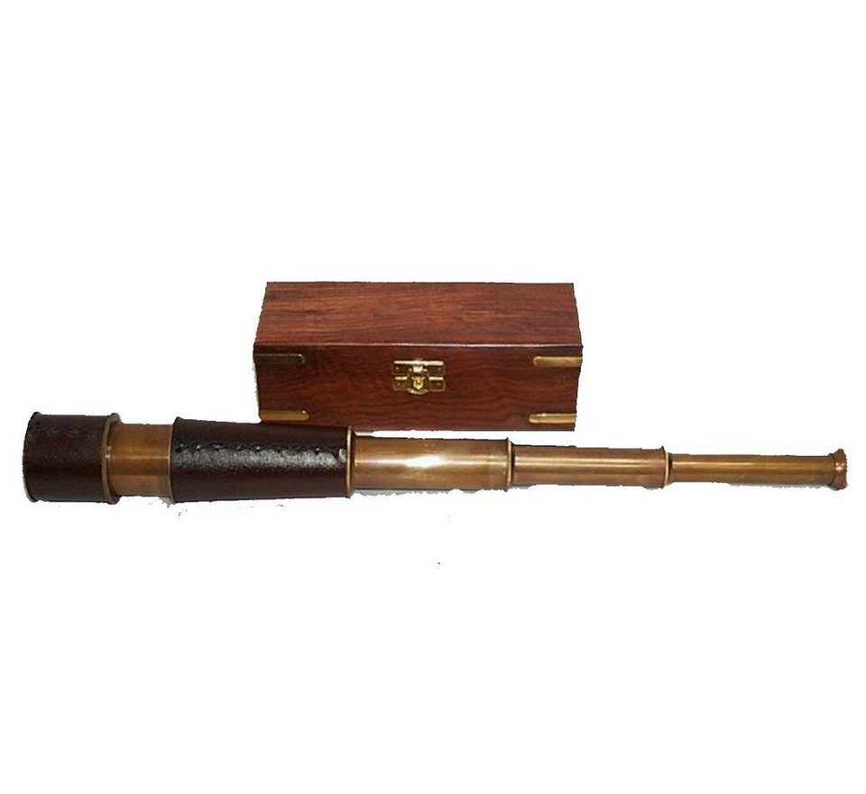 Linoows Dekoobjekt Teleskop Fernrohr Marine Monokular Bronziert 49 Cm