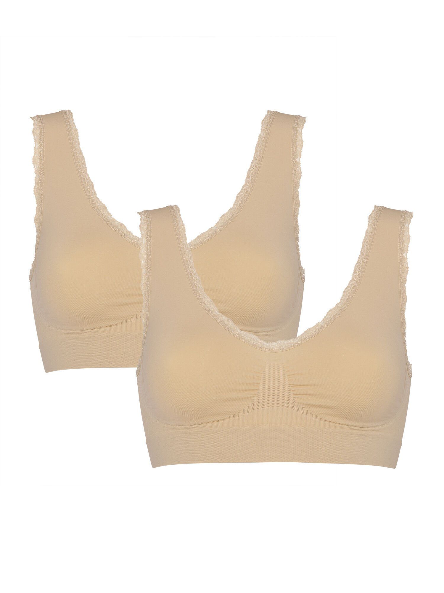 Pure Shape Bustier BH-Top elastisch (Set, 2-teilig) mit Spitze, Bustier-BH
