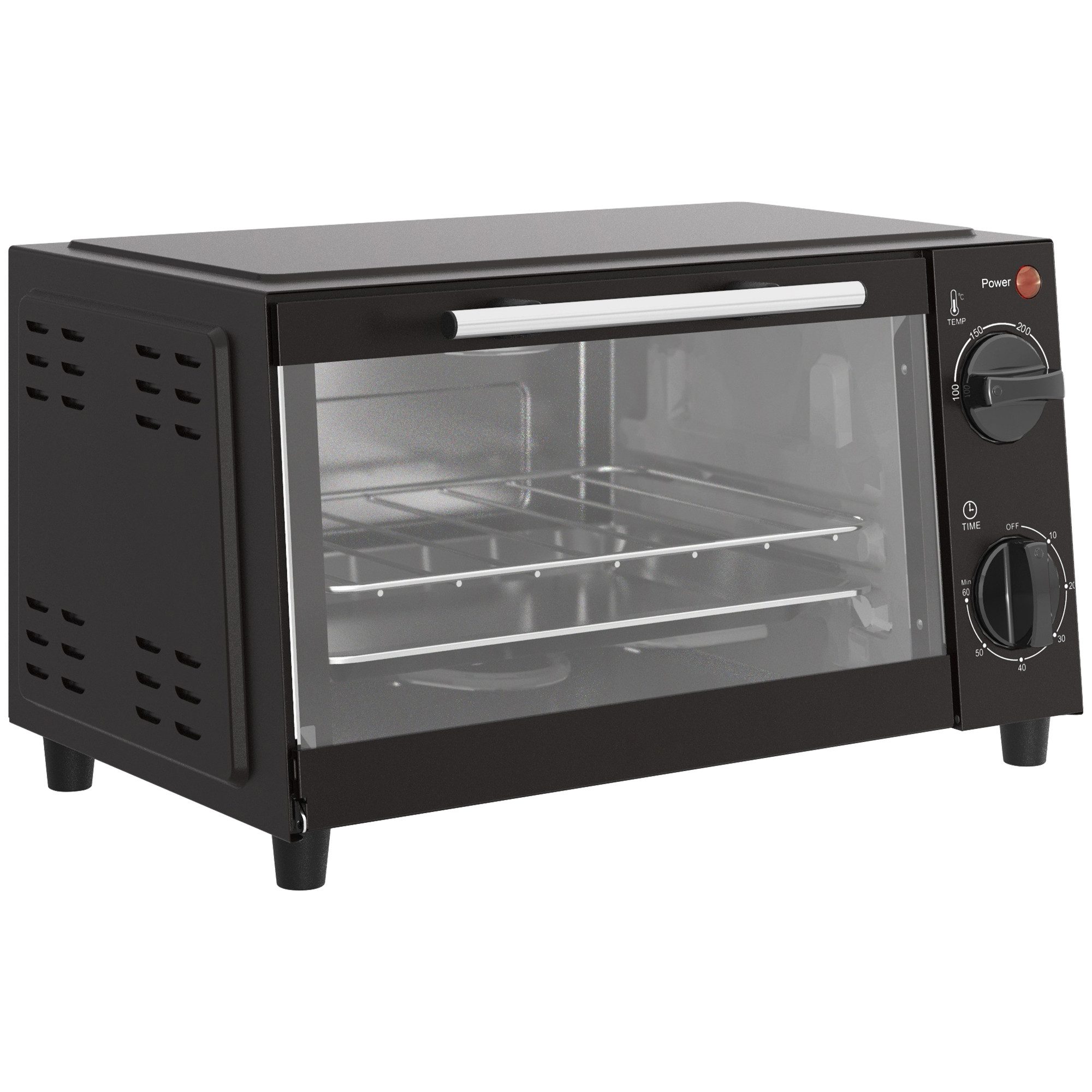 WHEELYOU Heißluftfritteuse, 750 W, Kompakter Mini Elektrobackofen mit ...