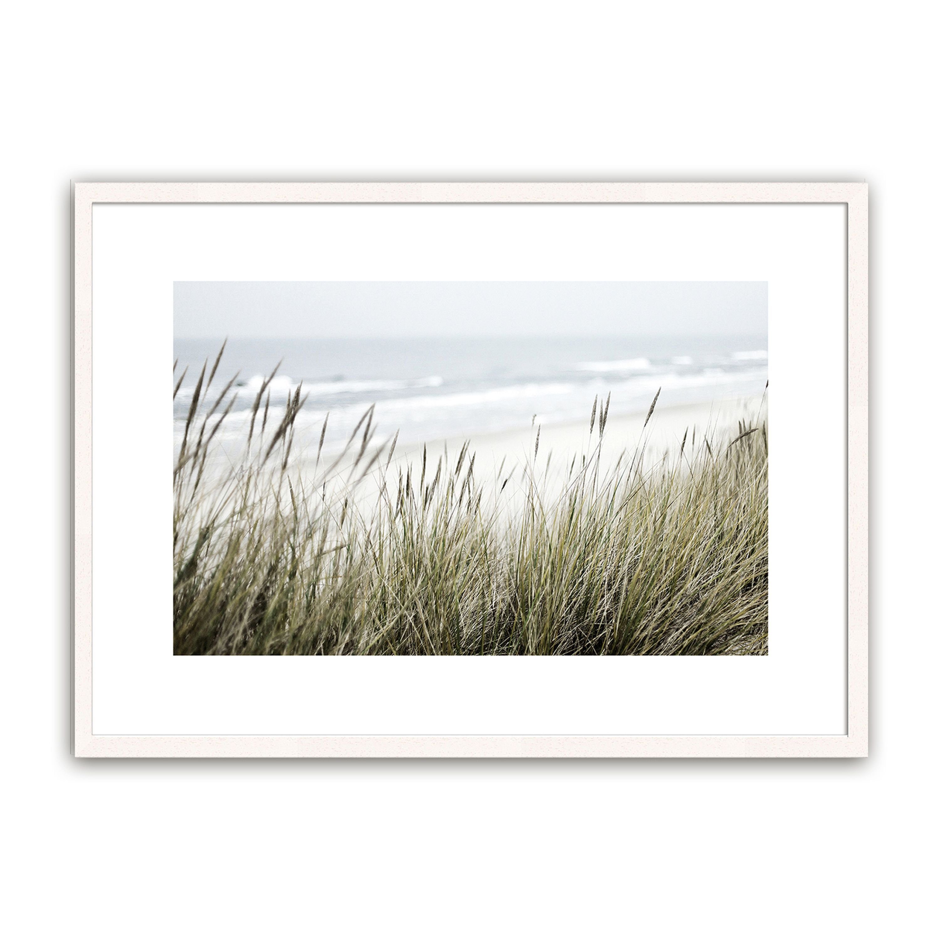 artissimo Bild mit Rahmen Bild gerahmt 51x71cm / Design-Poster mit Holz-Rahmen / Wandbild Strand ...