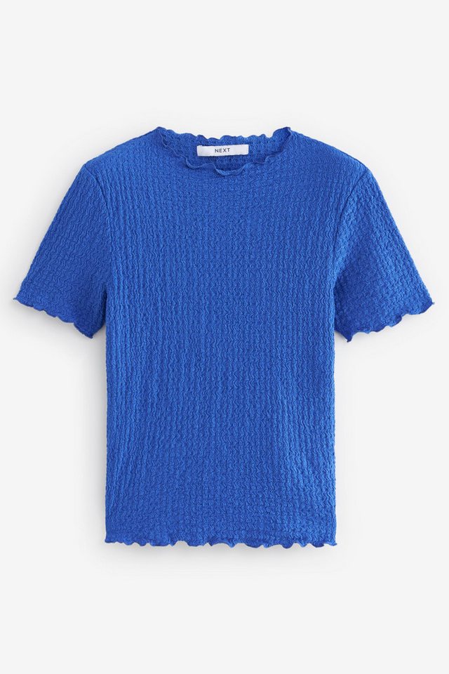 Next Blusenshirt Strukturiertes Kurzarm Oberteil Mit Kräuselsaum 1 Tlg