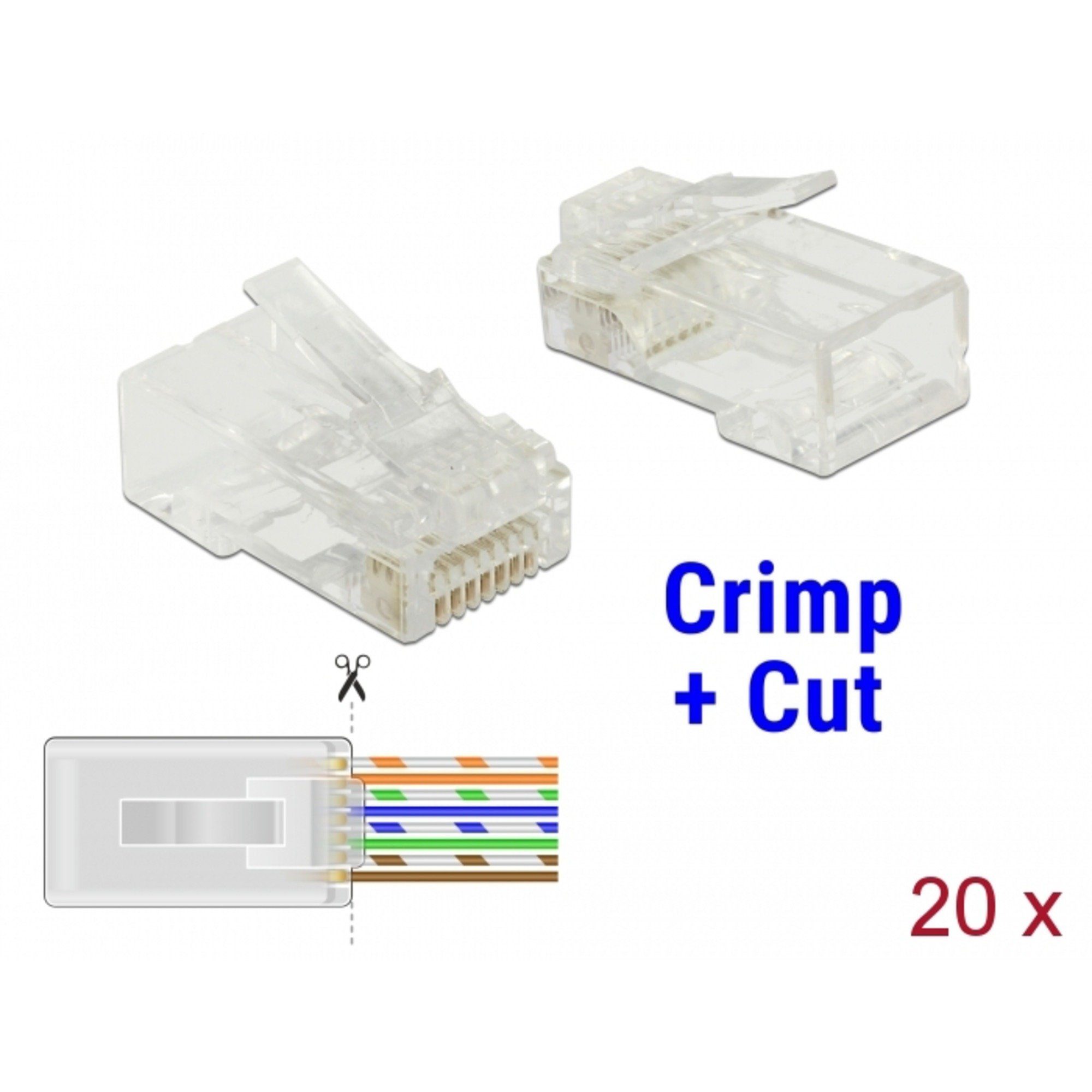 Delock RJ-45 Crimp+Cut Stecker Cat.5e UTP LAN-Kabel, Anschluss: RJ-45 ...