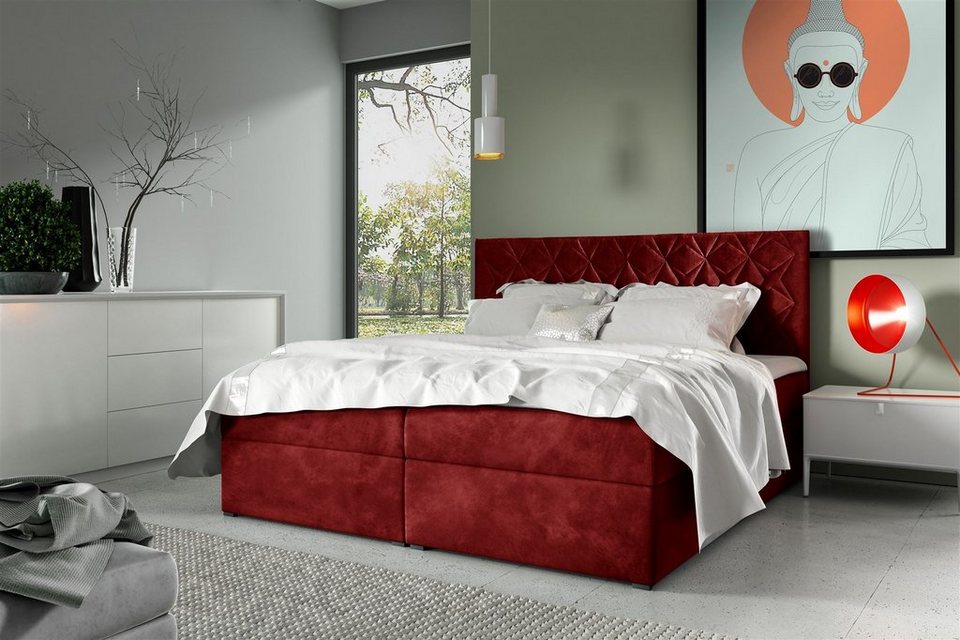 Fun Möbel Boxspringbett Boxspringbett Schlafzimmerbett Lazaro Nr7