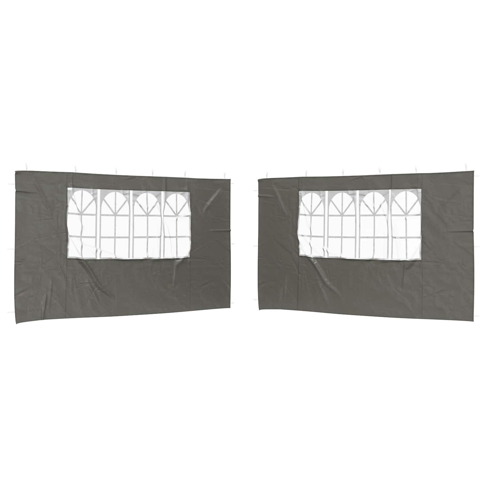 vidaXL Pavillon 400 x 195 cm Party Zelt Seitenteil 2 pcs Anthrazit ...