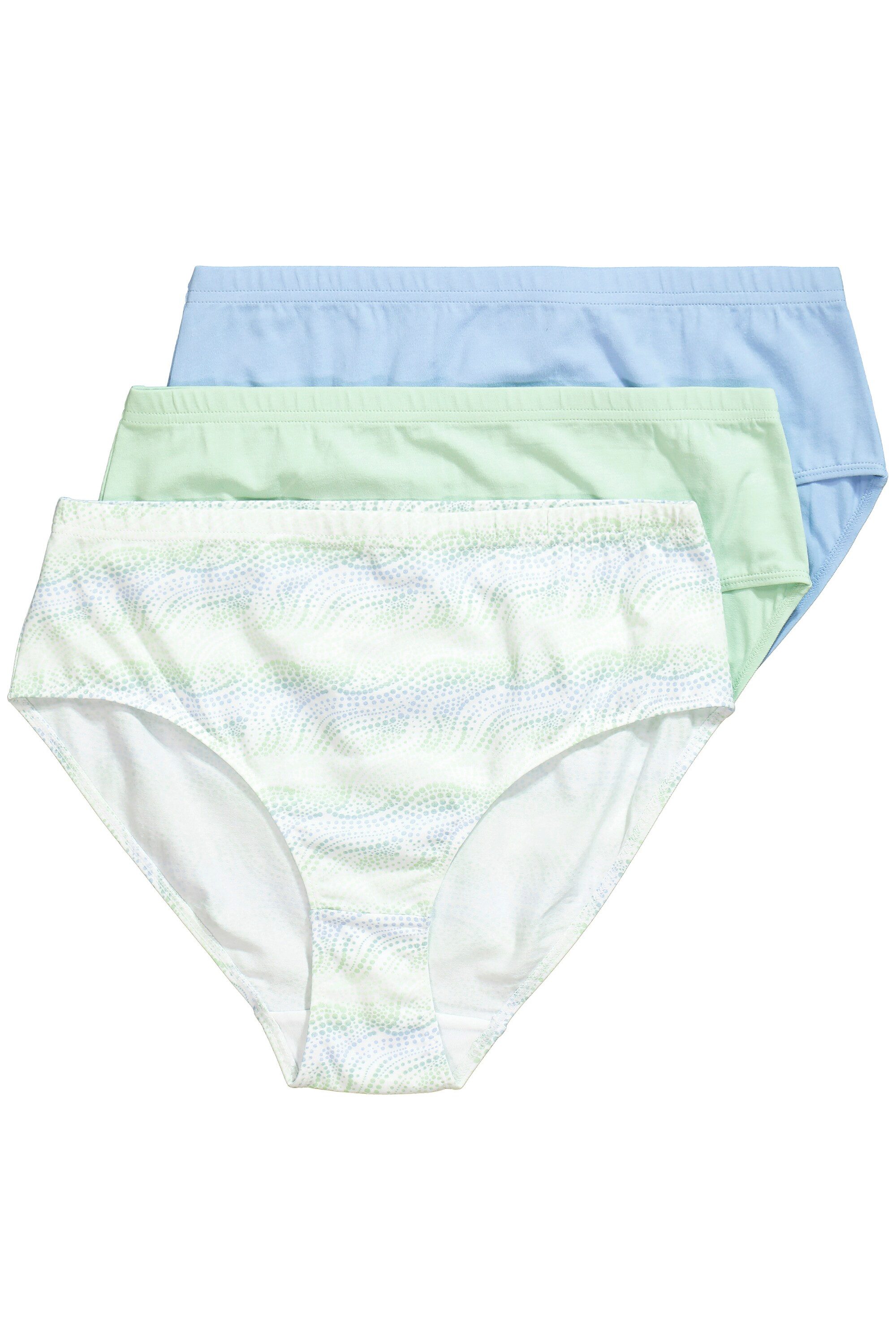 Ulla Popken Slip Midislips 3er-Pack Wellenmuster/uni