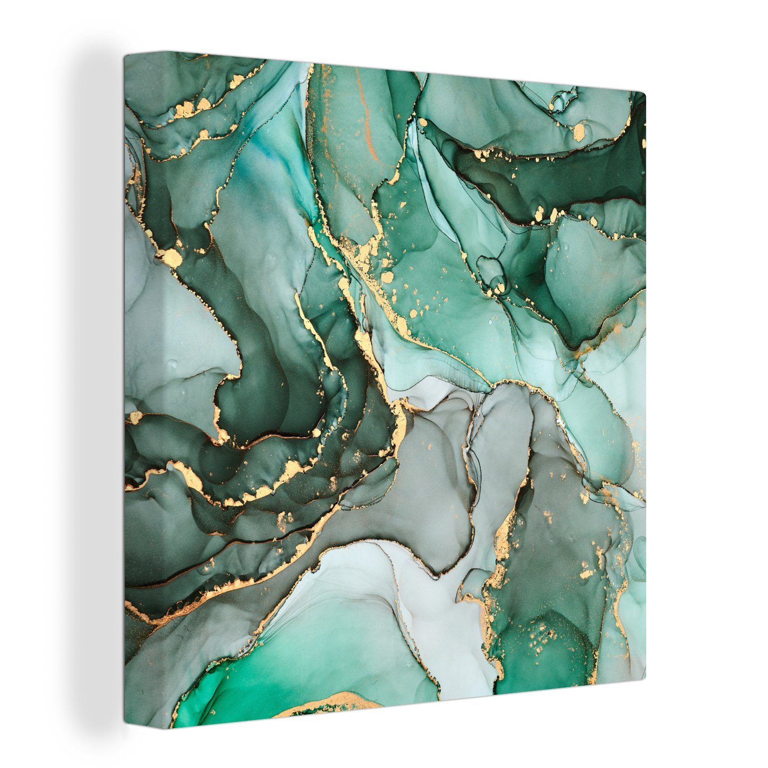 Onemillioncanvasses® Leinwandbild Gold Marmor Grün Luxus