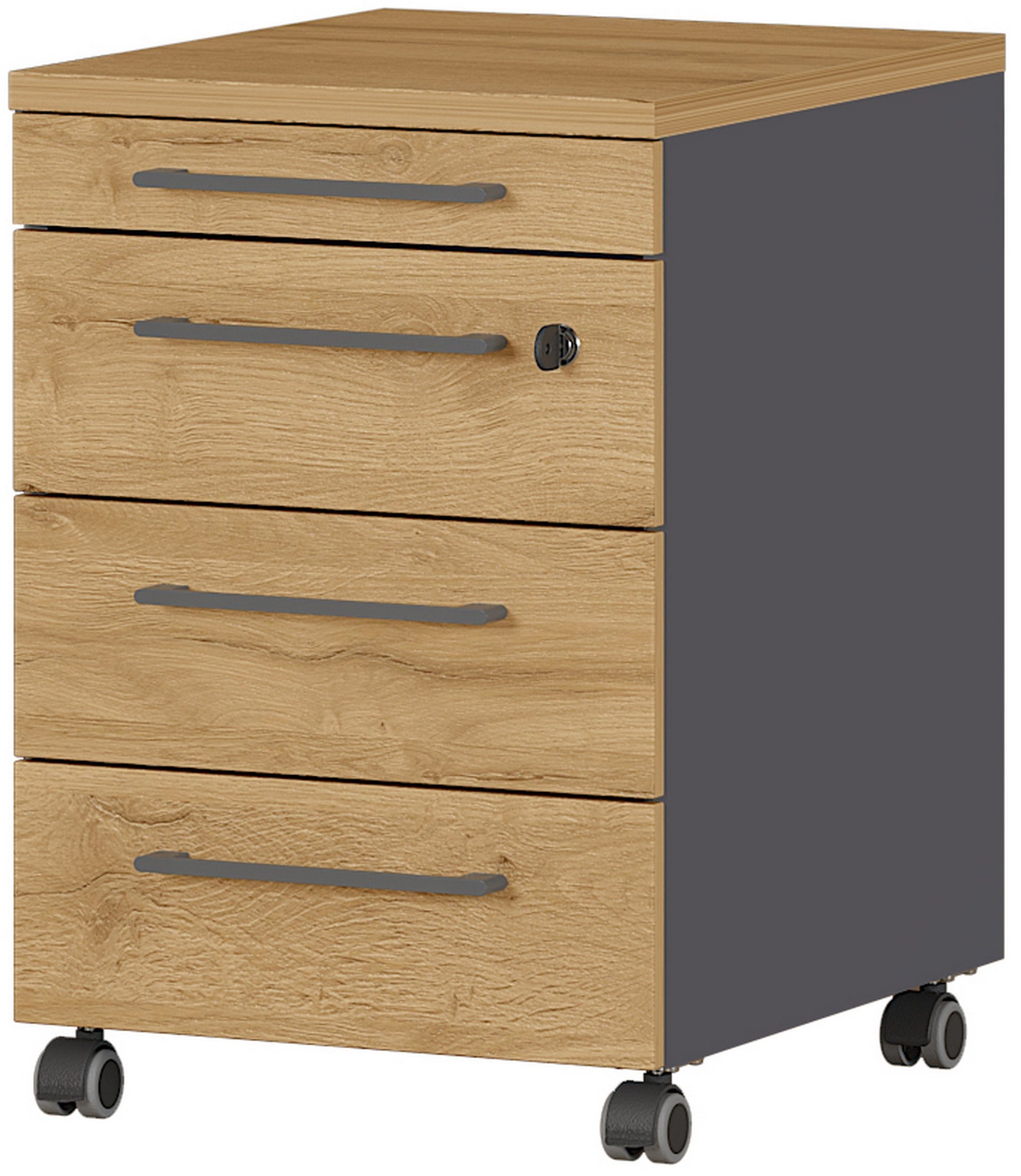 bümö Rollcontainer Andratx Rollcontainer - 3 Materialschubladen, Dekor ...