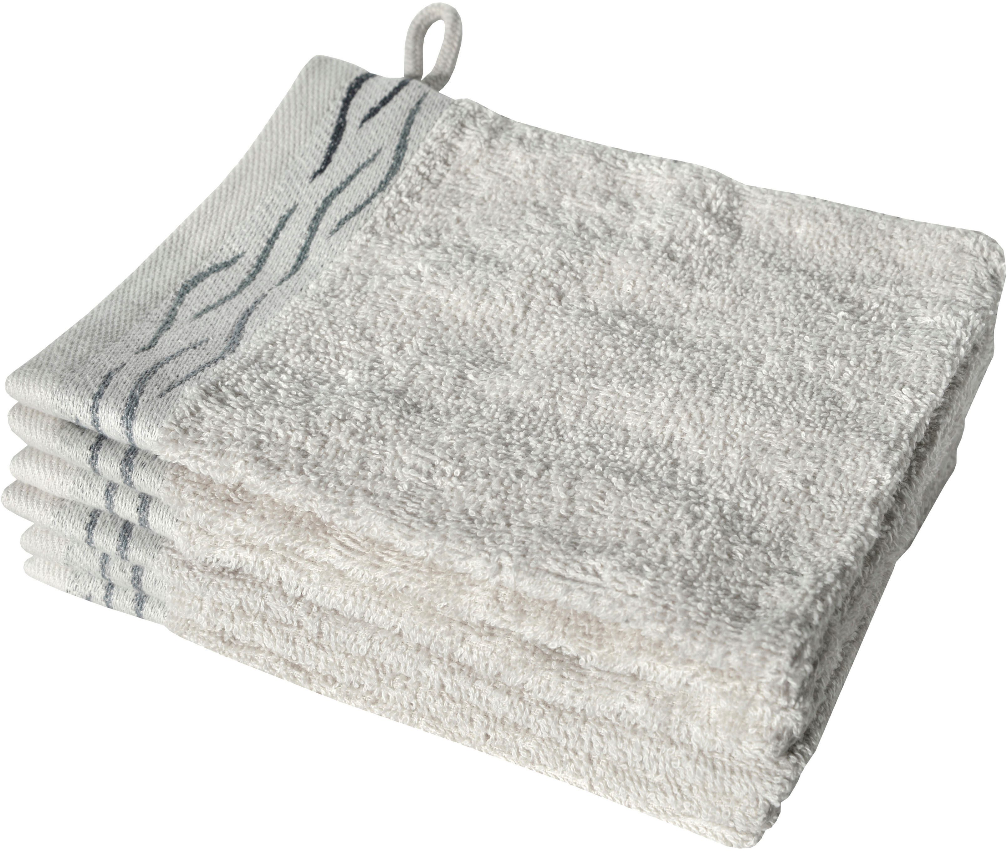 Dyckhoff Waschhandschuh Wave Frottier Set 6 St Mit Jacquard Bordüre