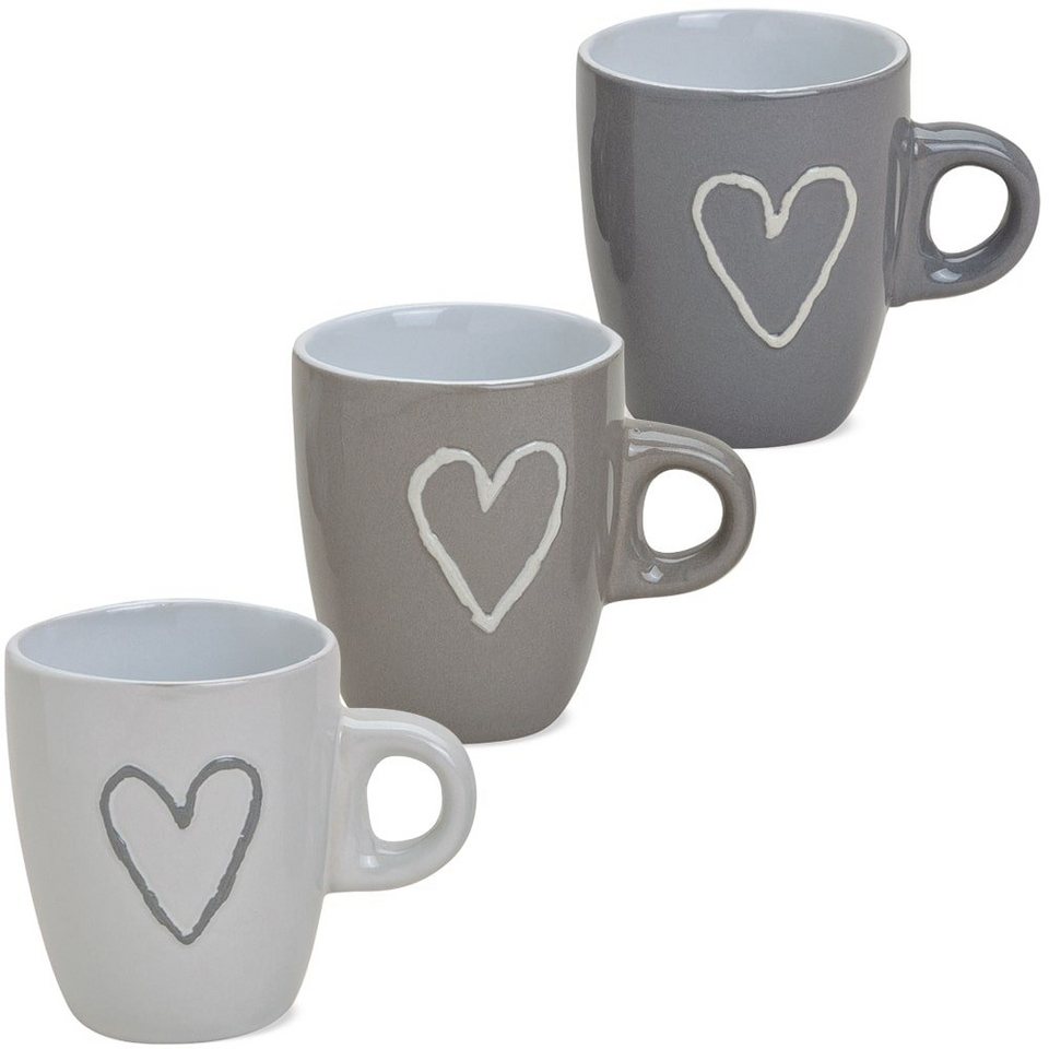 matches21 HOME & HOBBY Becher Espressotassen mit Herzdekor Herz Keramik ... matches21 HOME & HOBBY Becher Espressotassen mit Herzdekor Herz Keramik ...