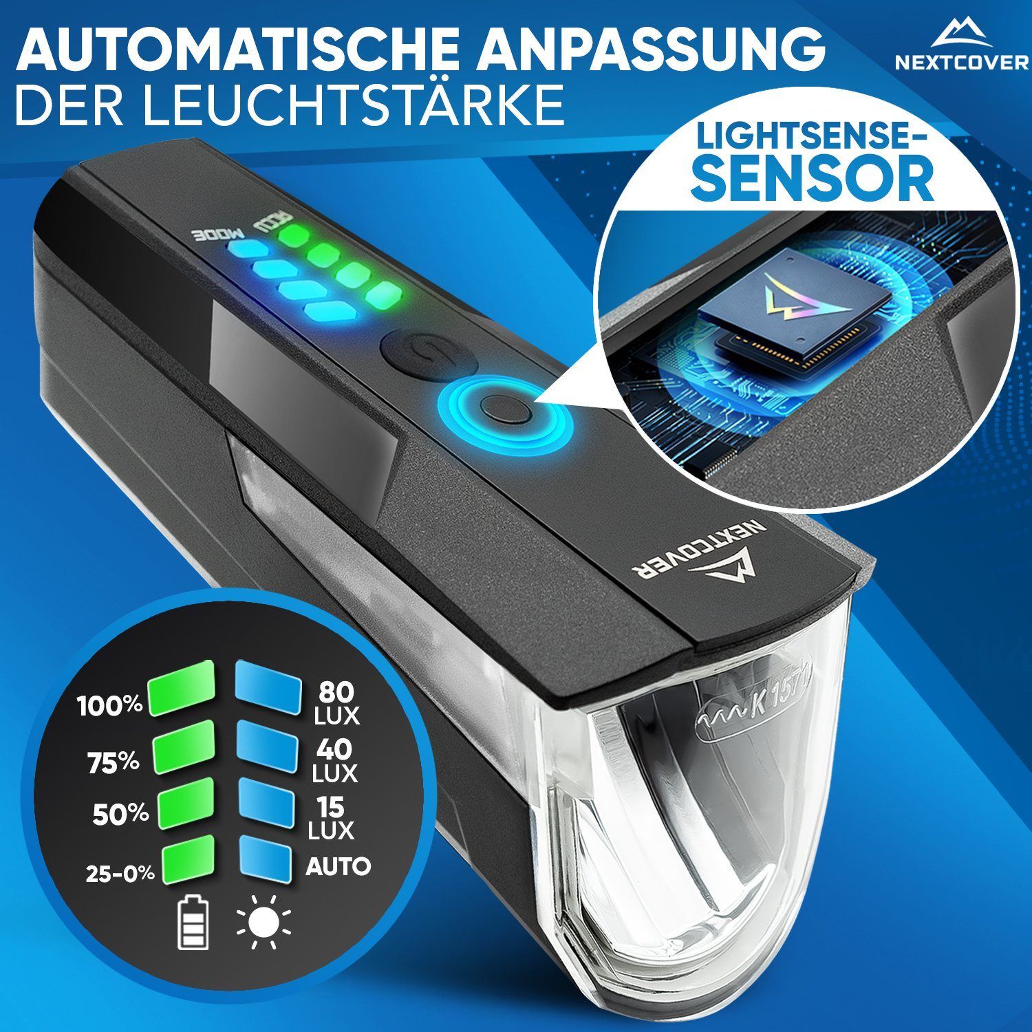 Nextcover Fahrradbeleuchtung NEXTCOVER® Fahrradlicht Set mit ...