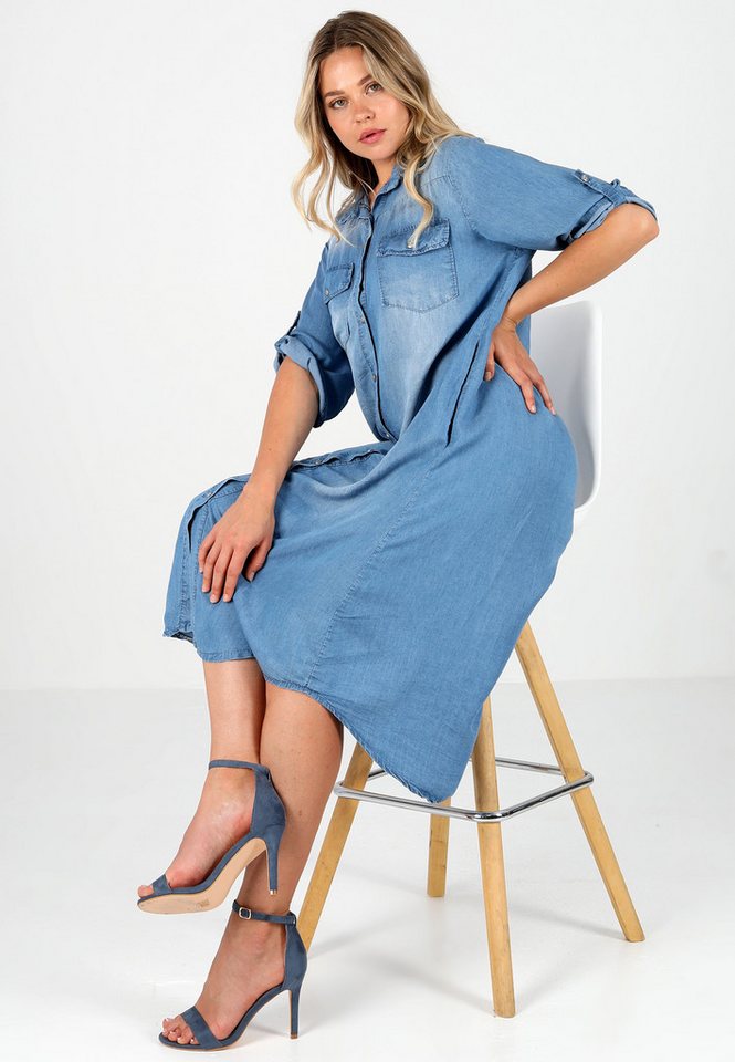Yc Fashion And Style Blusenkleid Yc 0799 Jeans Blusenkleid Basic