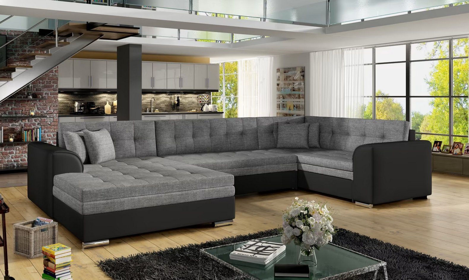 Jvmoebel Ecksofa Ecksofa Wohnlandschaft Sofa Couch U Form Polster