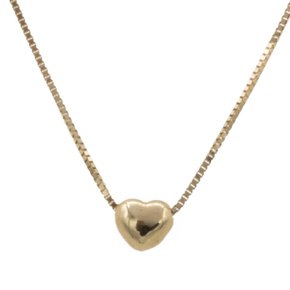 Bella Carina Kette mit Anhänger Kette mit kleinem Herz 585 Gold 14 Karat, 585 Gold 14 Karat