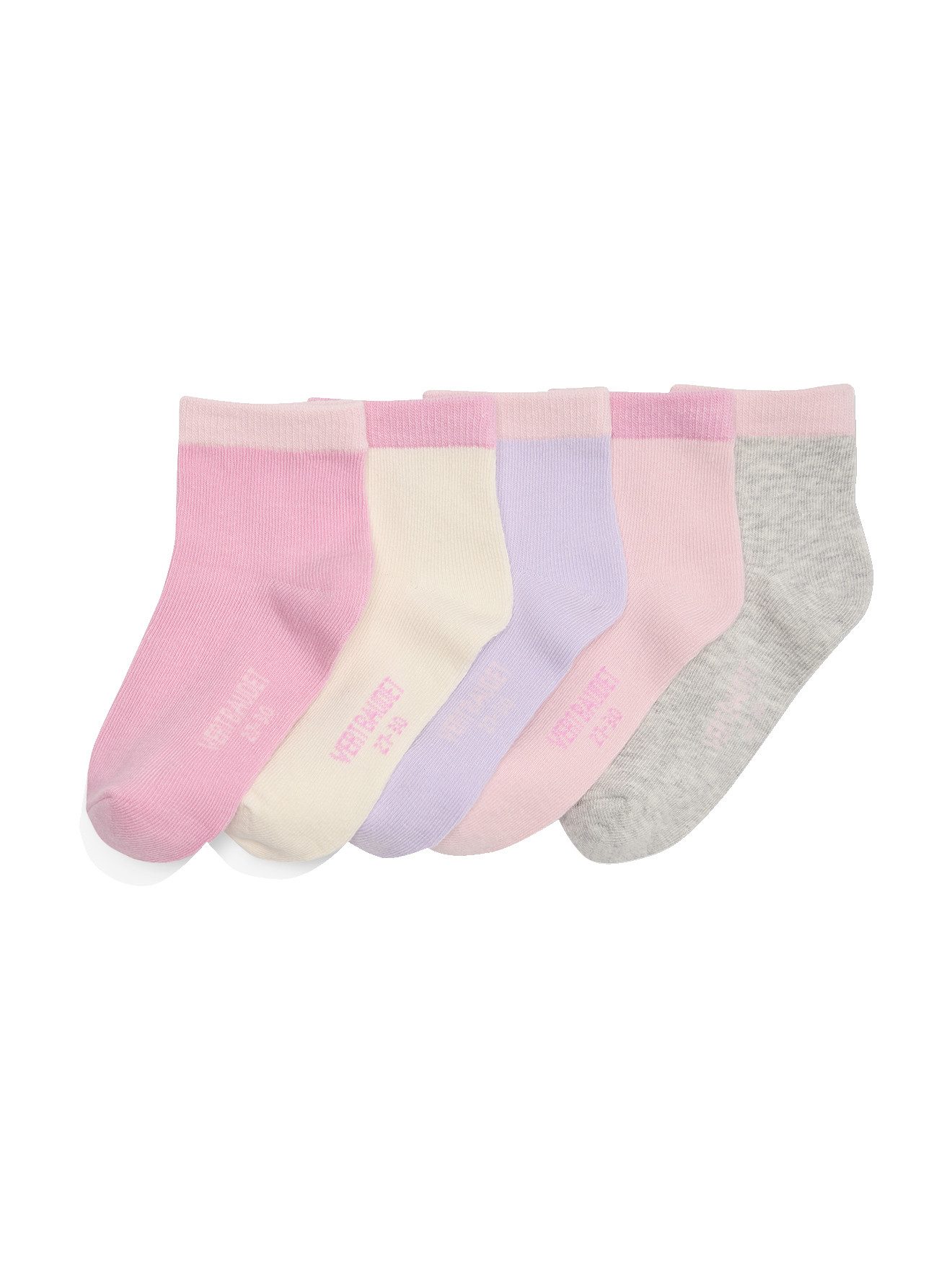 vertbaudet Socken 5er-Pack zweifarbige Mädchen Socken BASIC 5er-Pack