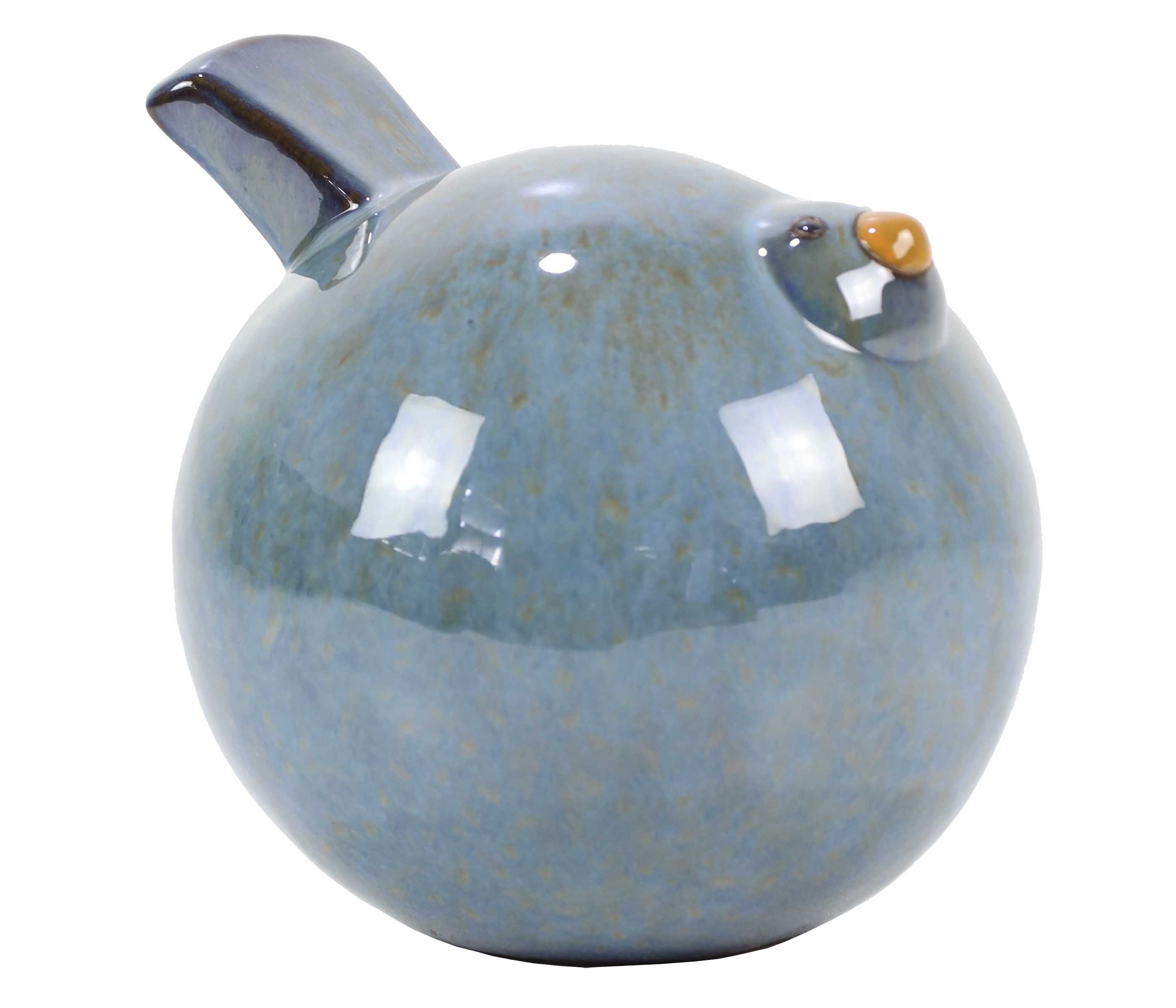 Dehner Gartenfigur »Dekofigur Vogel, rund, Farbe blau«, aus frostbeständiger Keramik