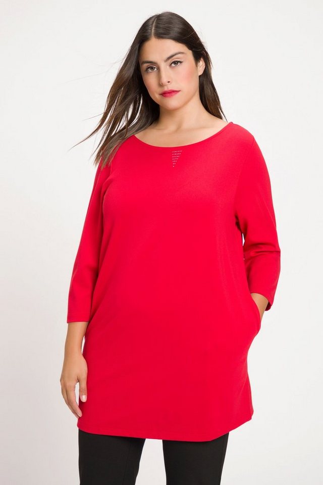 Ulla Popken Sweatshirt Tunika Eggshape Oversized U Boot Ausschnitt