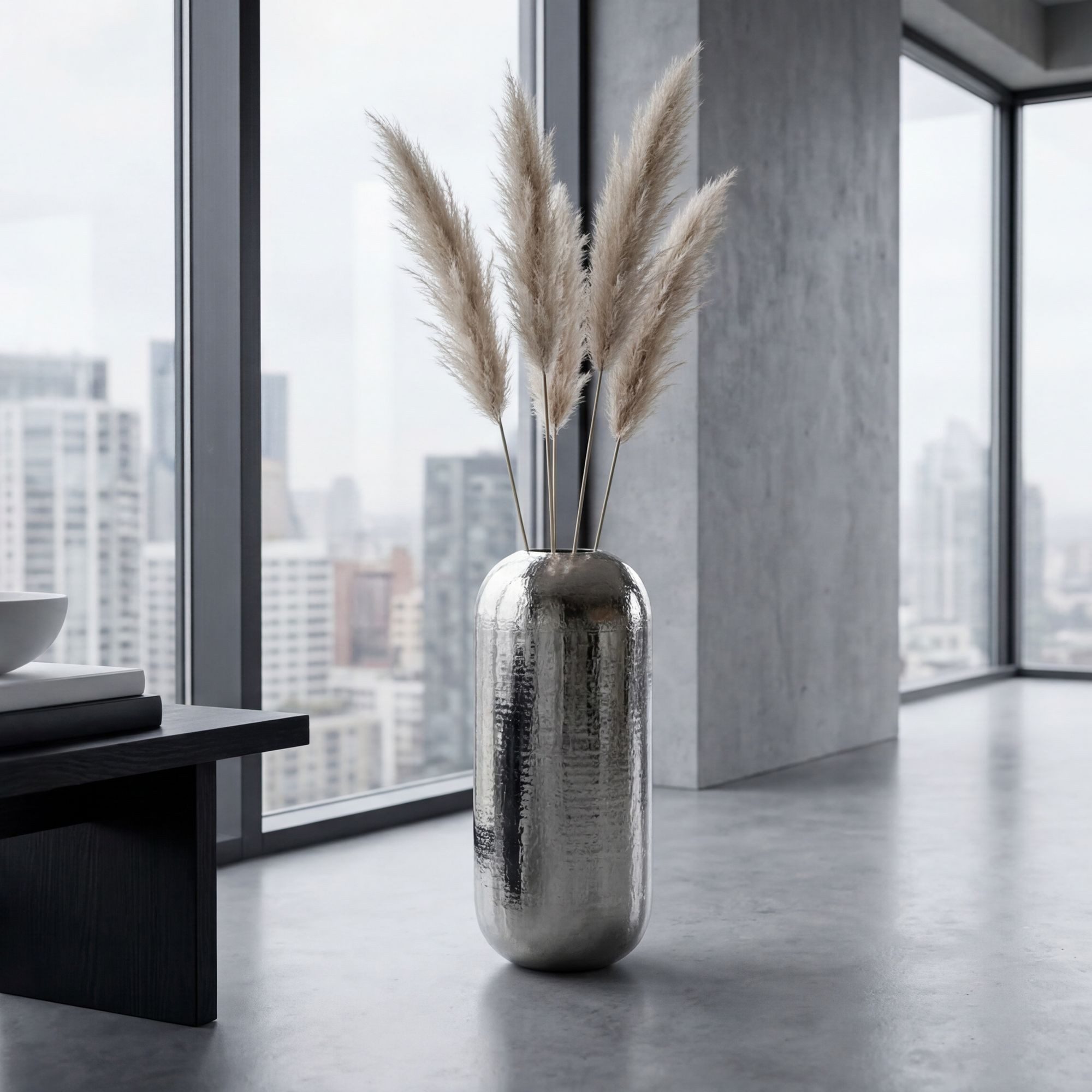 Stilvolle Bodenvase Silber Gross Bilder