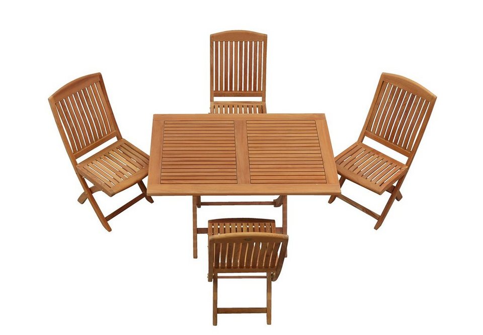 Kai Wiechmann Balkonset Premium Teak Sitzgruppe Aus 4 Klappstühlen 1