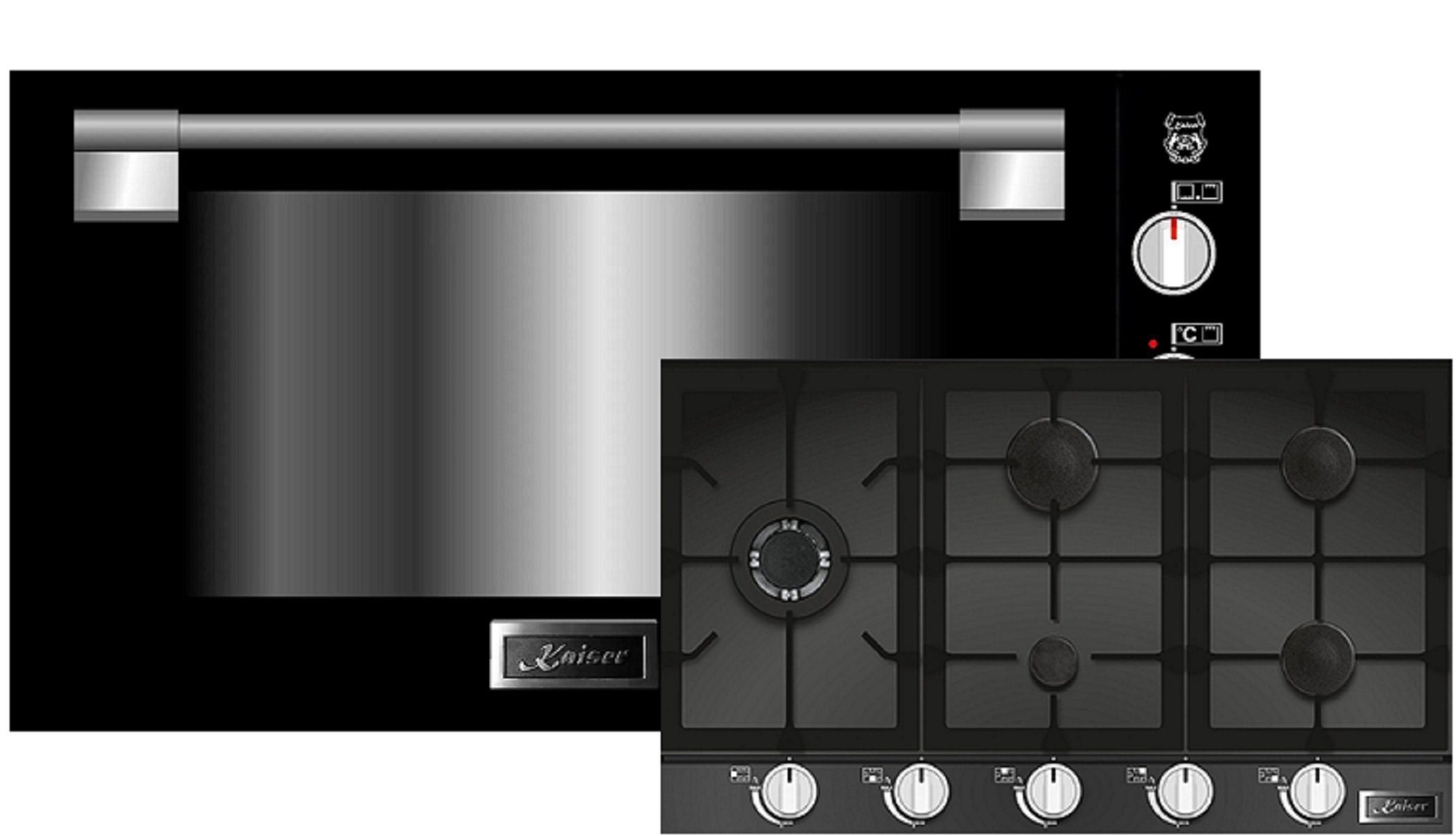 Kaiser Küchengeräte Gasherd-Set EG 9371+KCG 9387/4, Einbau Gas Backofen ...