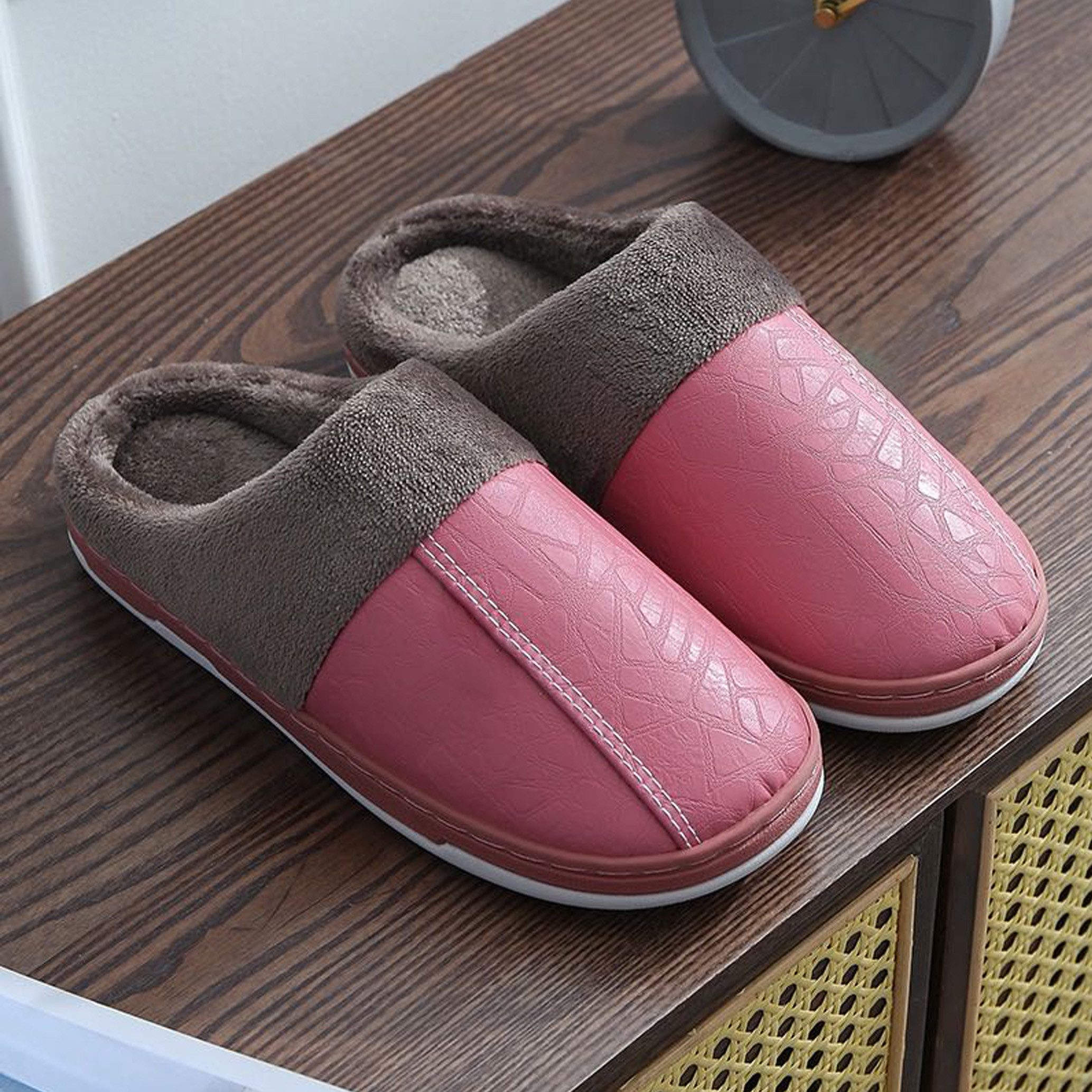 GOLDEN Damen Herren Komfort Memory Foam Hausschuhe Damen Plüsch Fleece ...