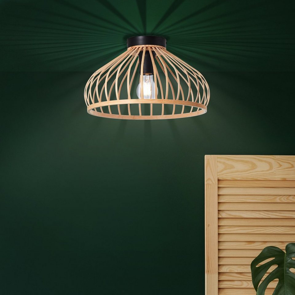 Lightbox Deckenleuchte Ohne Leuchtmittel Deckenlampe Aus Bambus Ø 34