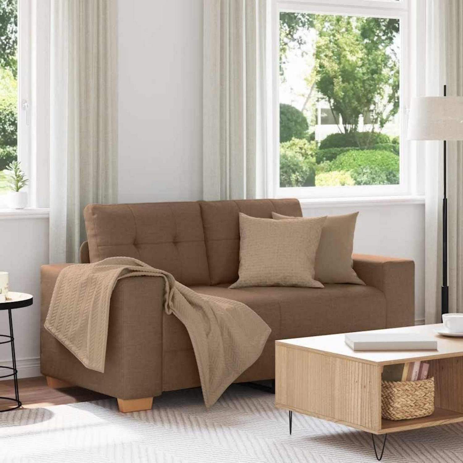 LuxusKollektion Sofa Sofa Couch Wohnzimmer Stoff modern Braun 180 cm