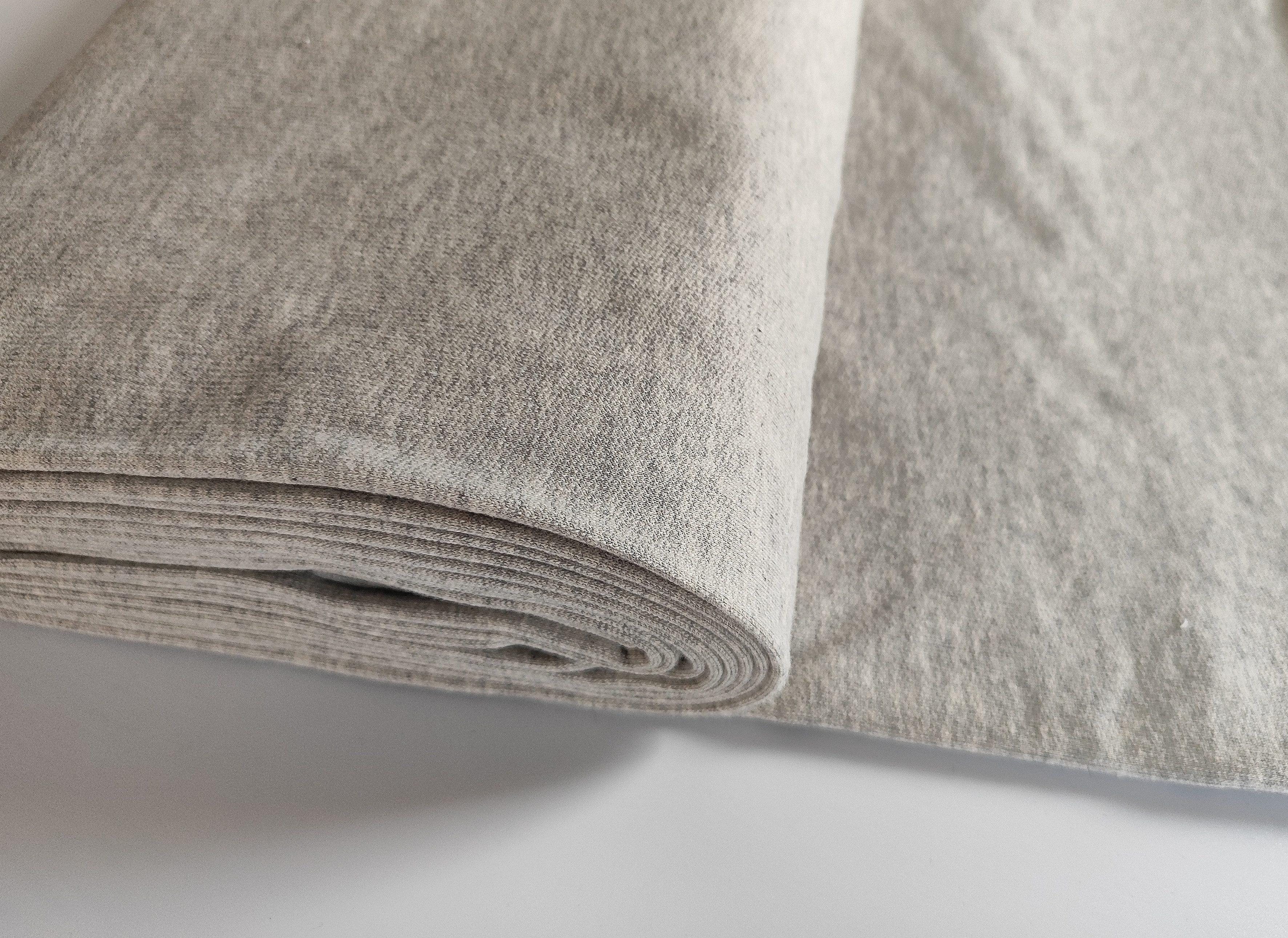 larissastoffe Stoff Bio Sweatstoff French Terry Uni Lebenskleidung, hellgrau-meliert, Meterware ...