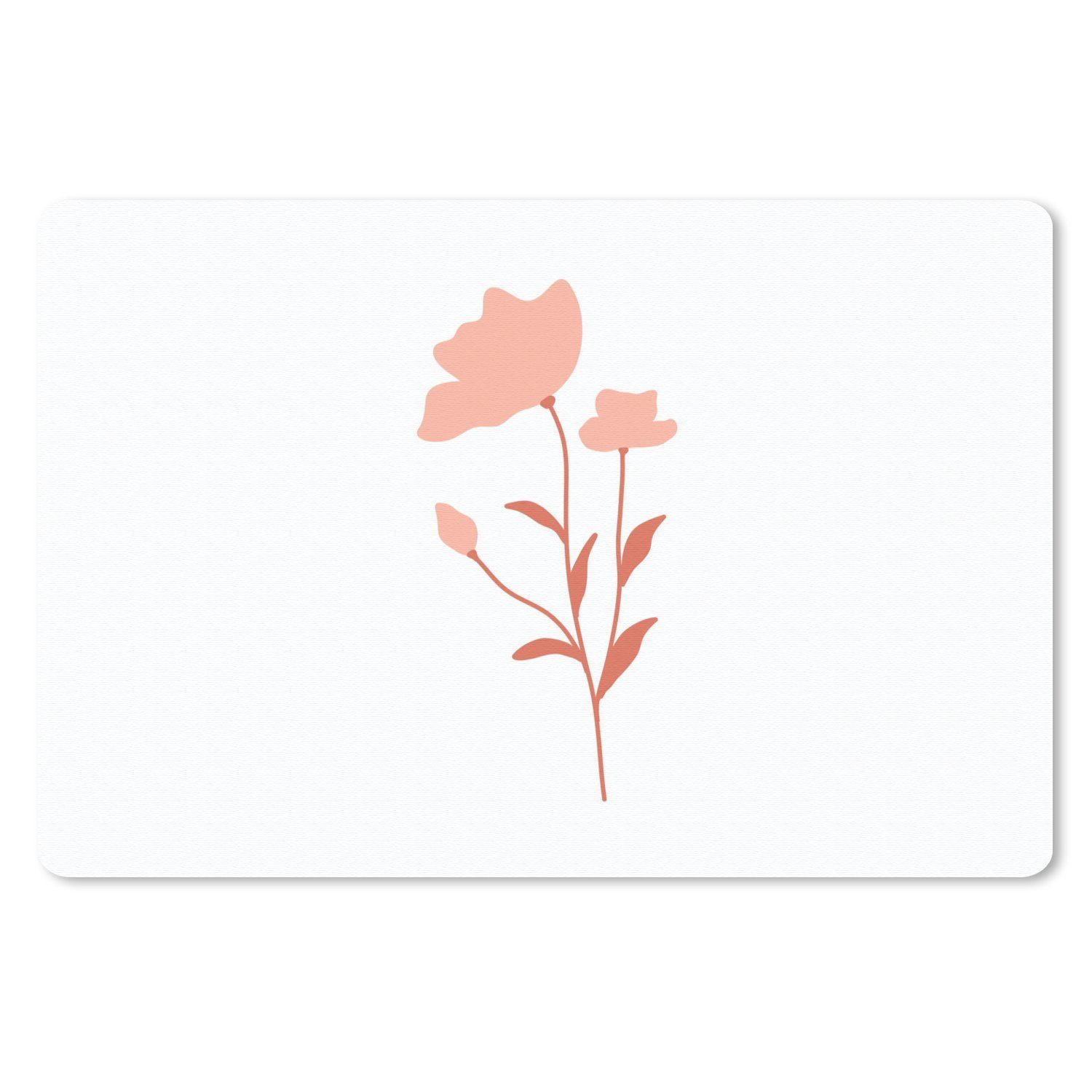 Muchowow Mauspad Illustration Einer Rosa Blume Auf Weißem Hintergrund