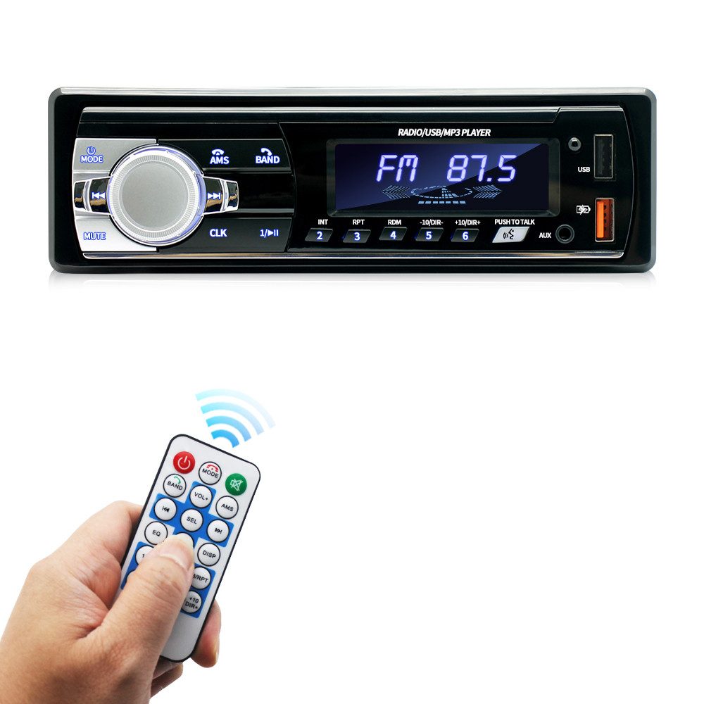 ESSGOO Single 1 DIN MP3 BT PLAYER MIT Freisprech 7 Farben Aux-IN USB FM AM SD Autoradio (AM FM MP3)