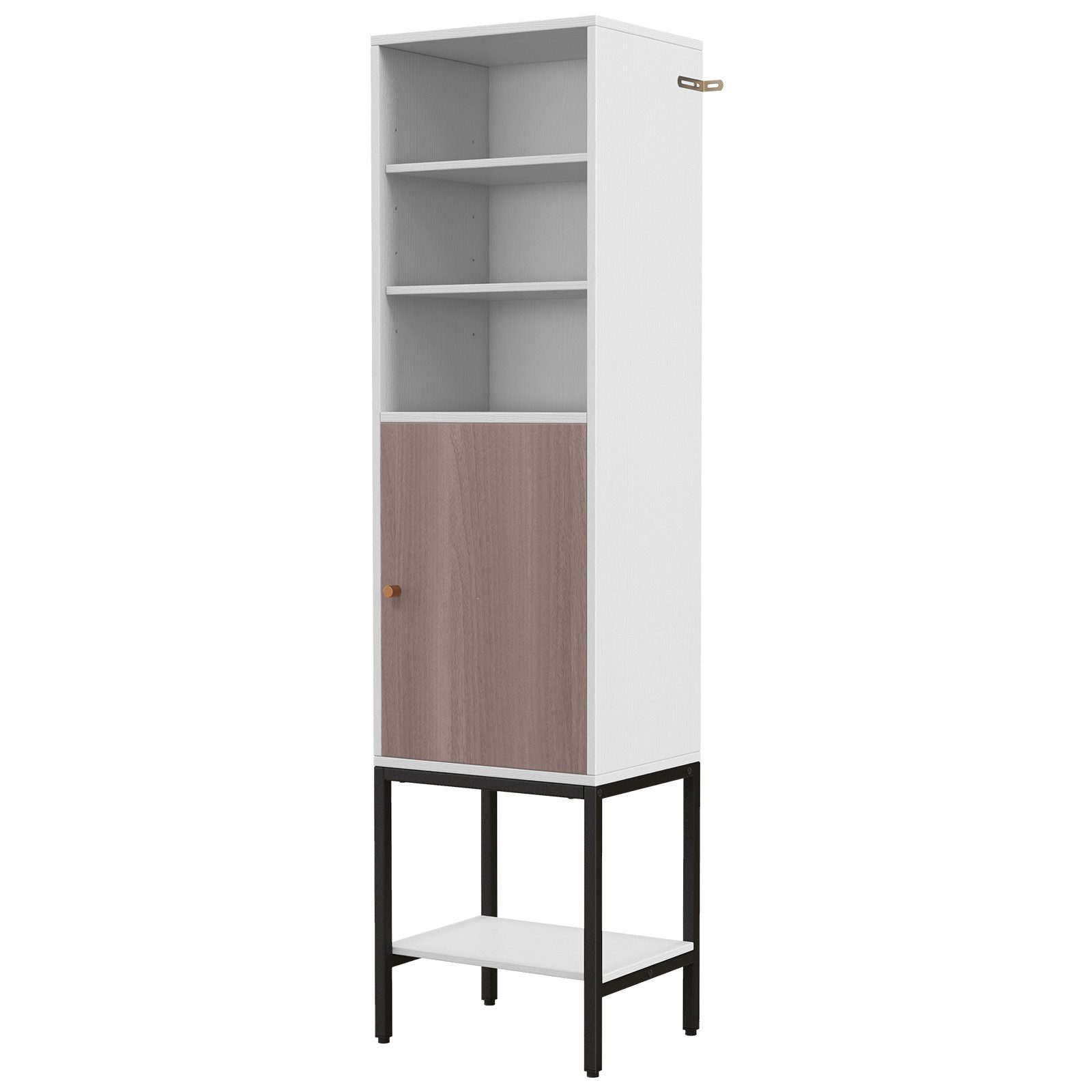 Costway Bücherregal Hochschrank Bad Schmal Mit Verstellbarem Regal