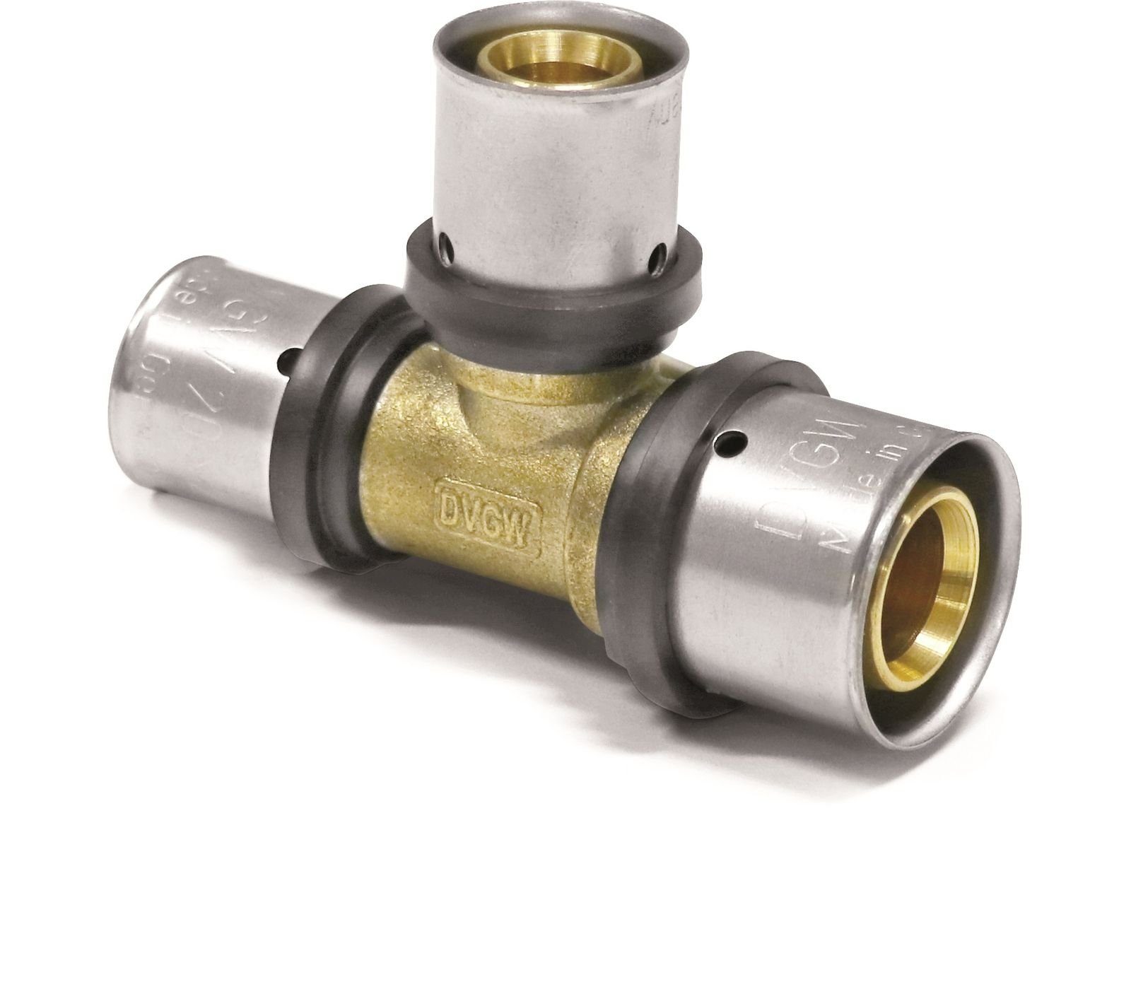 PipeTec Deutschland Pressfitting Pipetec Pressfitting T-Stück 26x3 20x2 16x2 mm TH Kontur