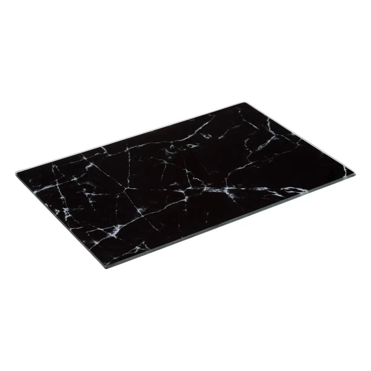 Jti Küchenorganizer Set Cutting Board Of Glass Black Marble Pattern