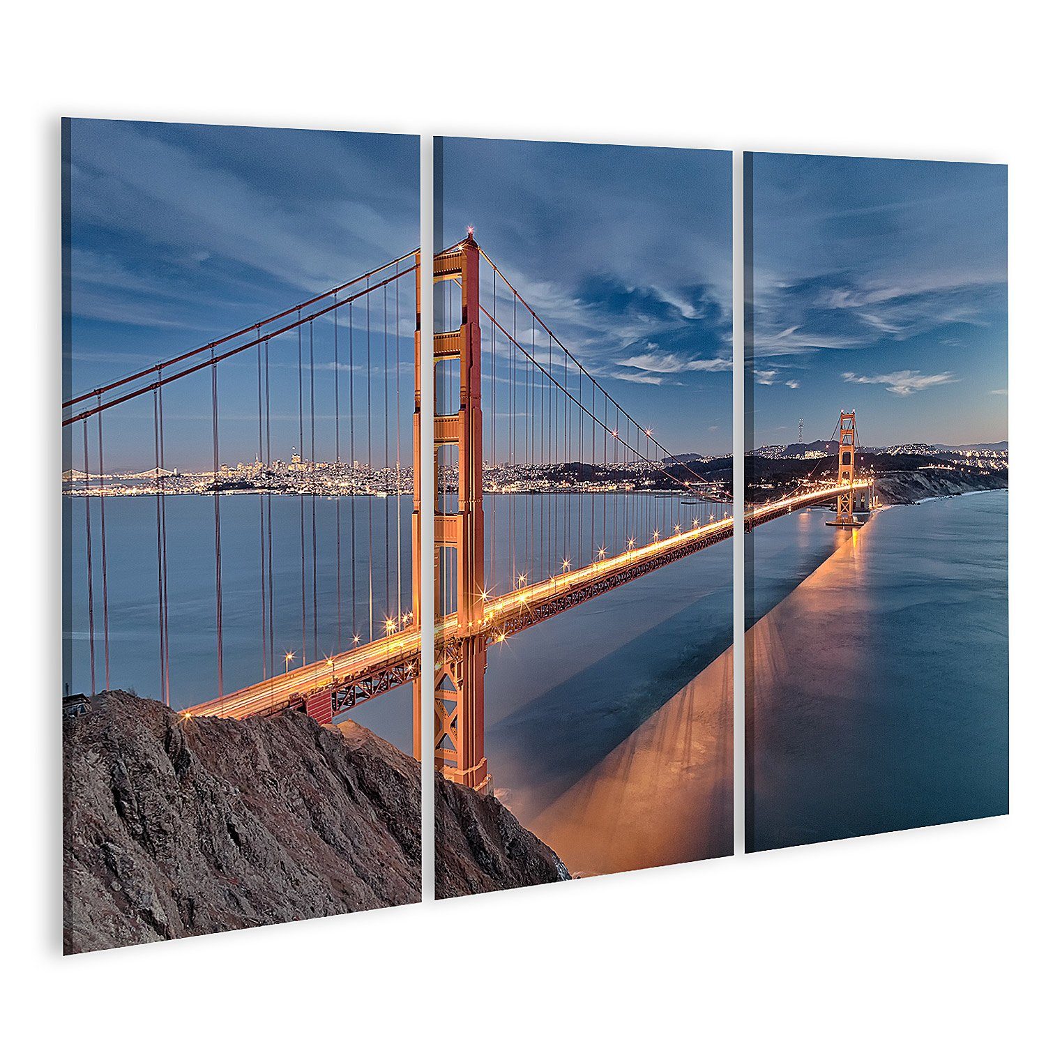 islandburner Leinwandbild »Bild auf Leinwand Die Golden Gate Bridge In San Francisco Bucht ...