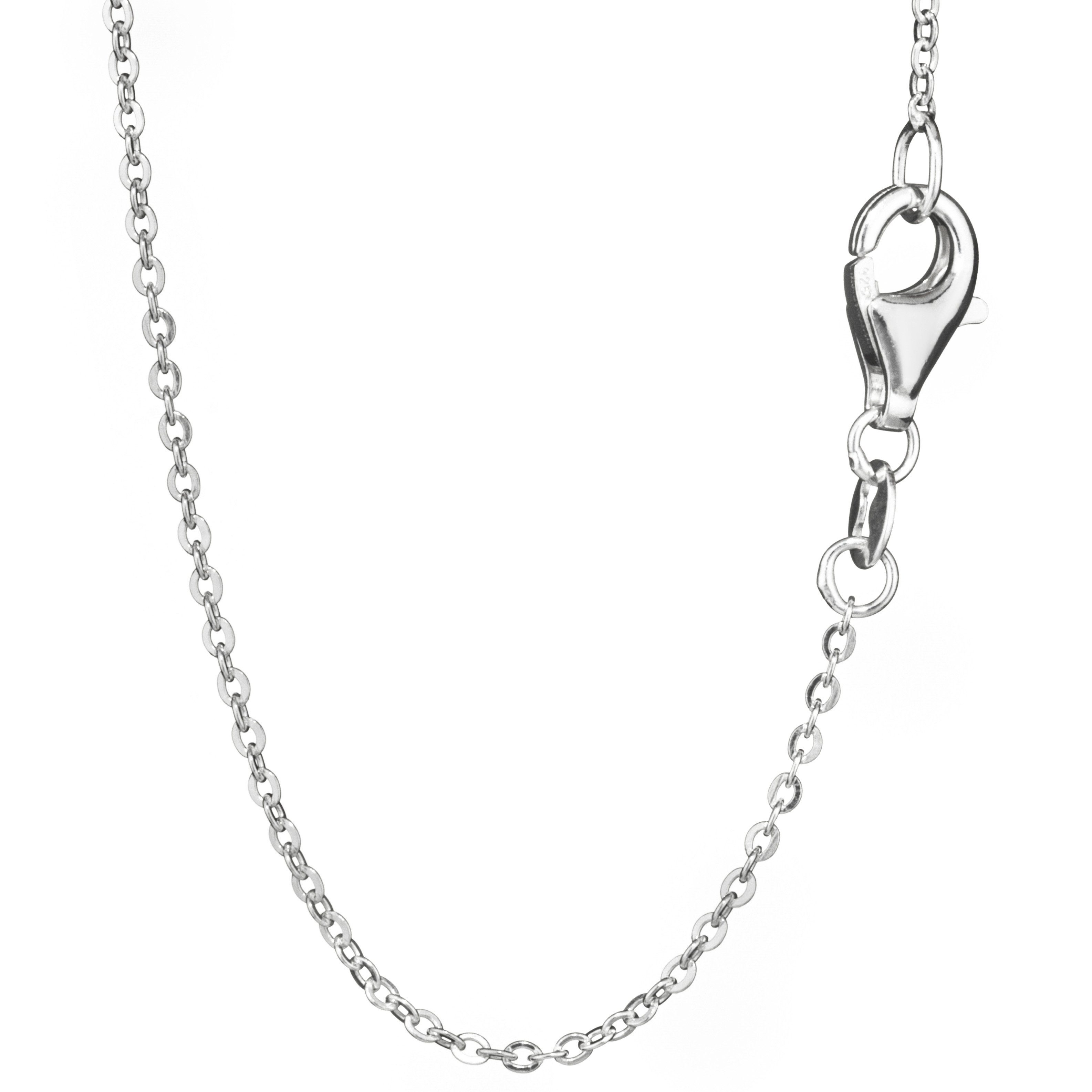 NKlaus Gliederkette Ankerkette 925 Silber 38cm Halskette flachgewalzt, Ankerketten
