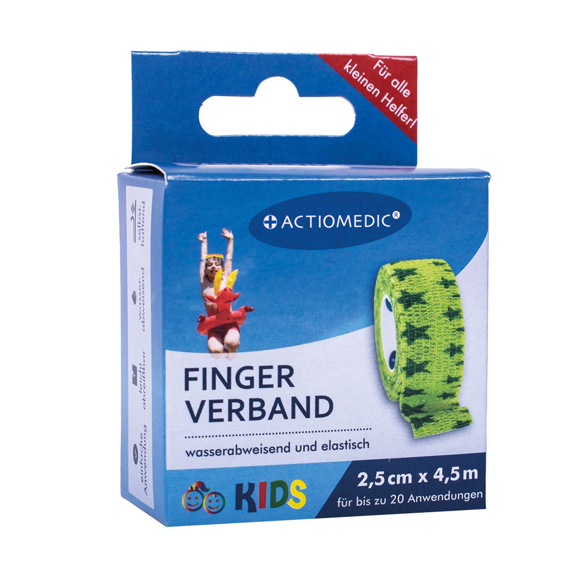Actiomedic Wundpflaster Actiomedic® KIDS Fingerverband 2,5 cm x 4,5 m selbsthaftend