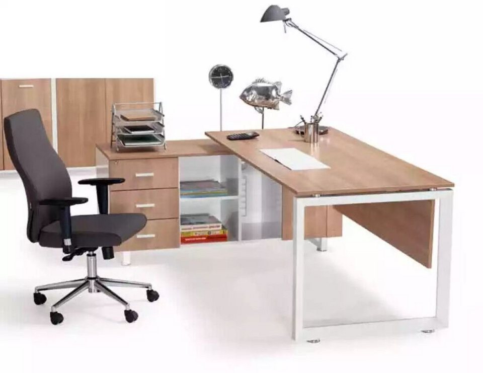 Jvmoebel Eckschreibtisch Ecktisch Aus Holz Braun Exklusive Moderne