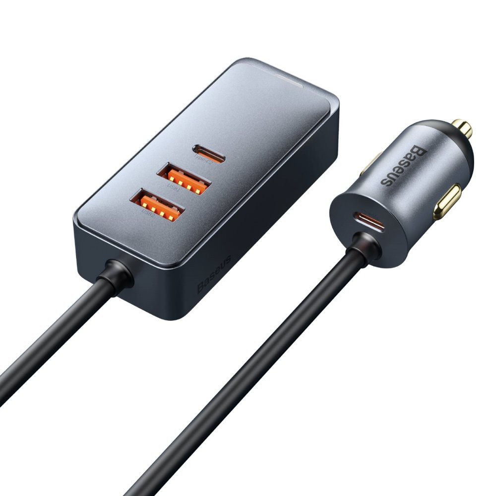 Baseus Autoladegerät 2x USB / 2x USB Type C 120W grau USB-Ladegerät