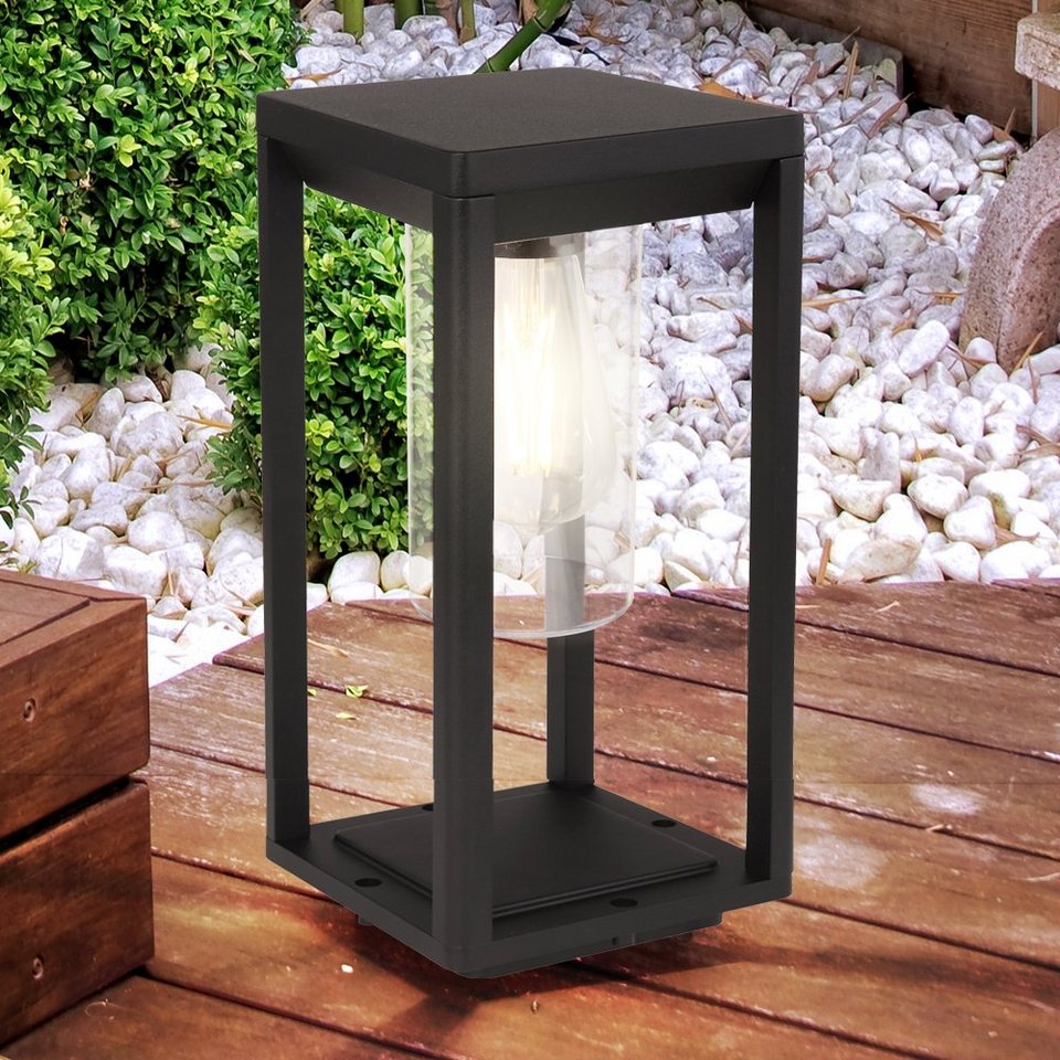 Etc Shop Led Außen Stehlampe Garten Sockel Leuchte Filament Schwarz