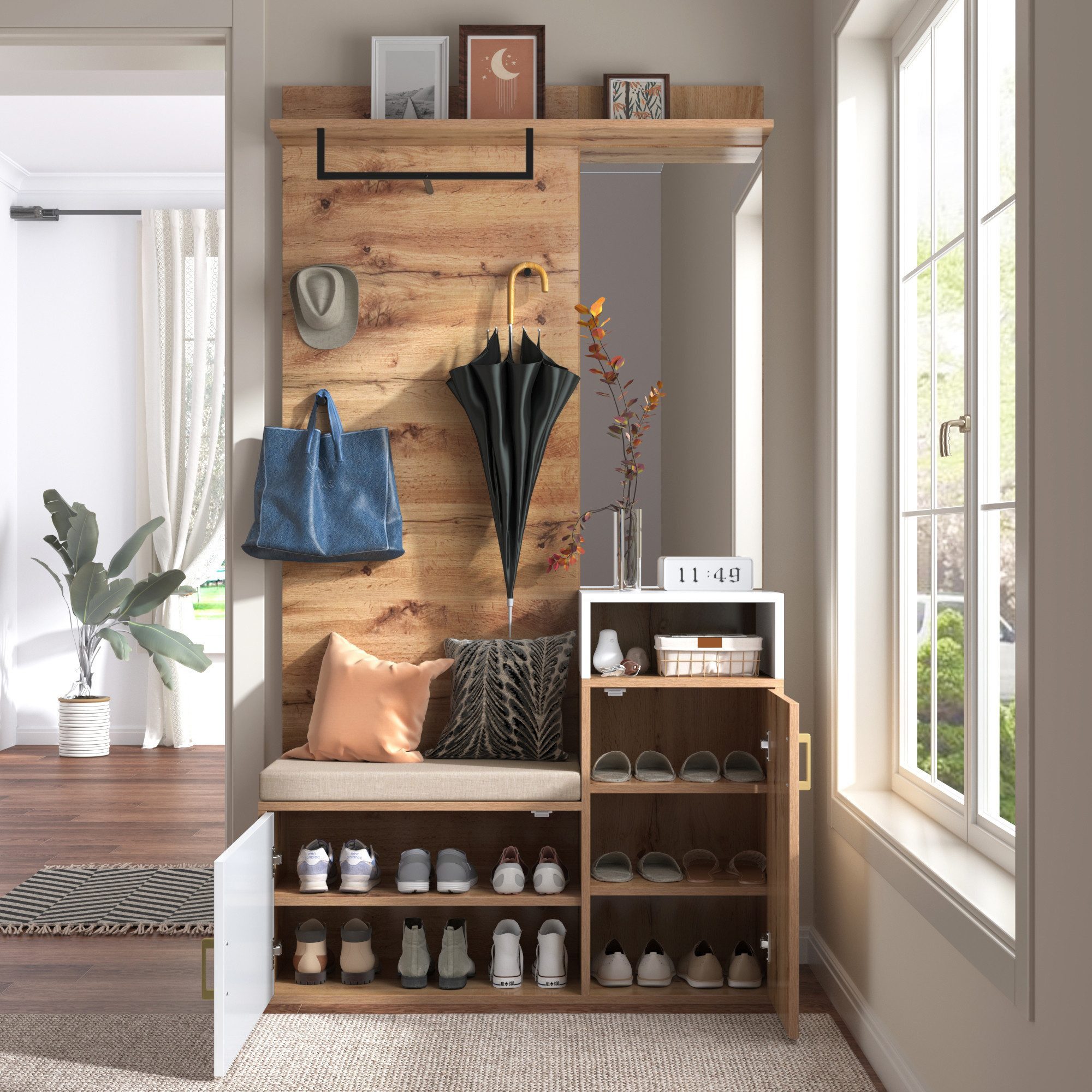 Spannende Garderobe Mit Bank Fotos