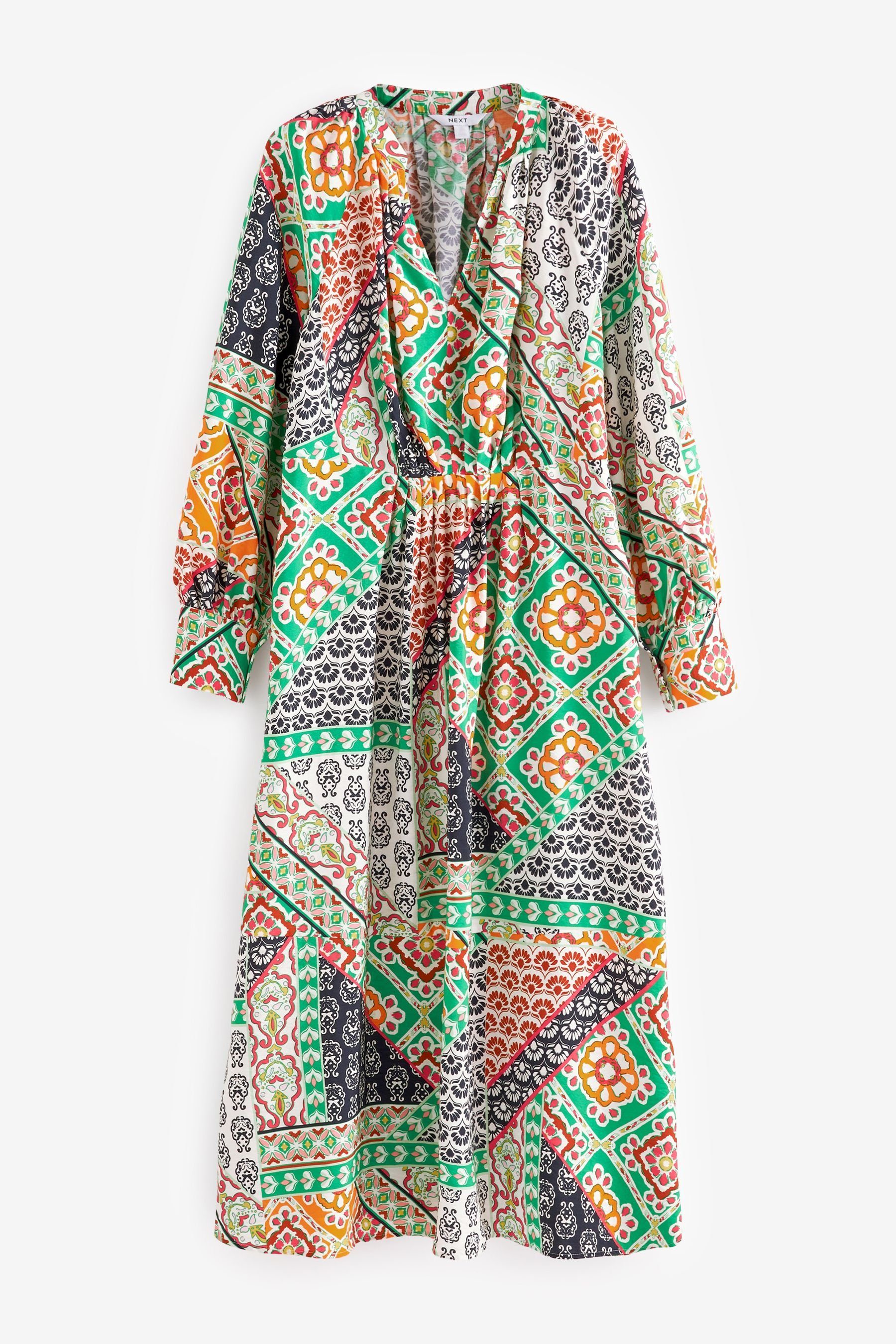 Next Midikleid Langärmeliges Midikleid Mit V Ausschnitt 1 Tlg Mode