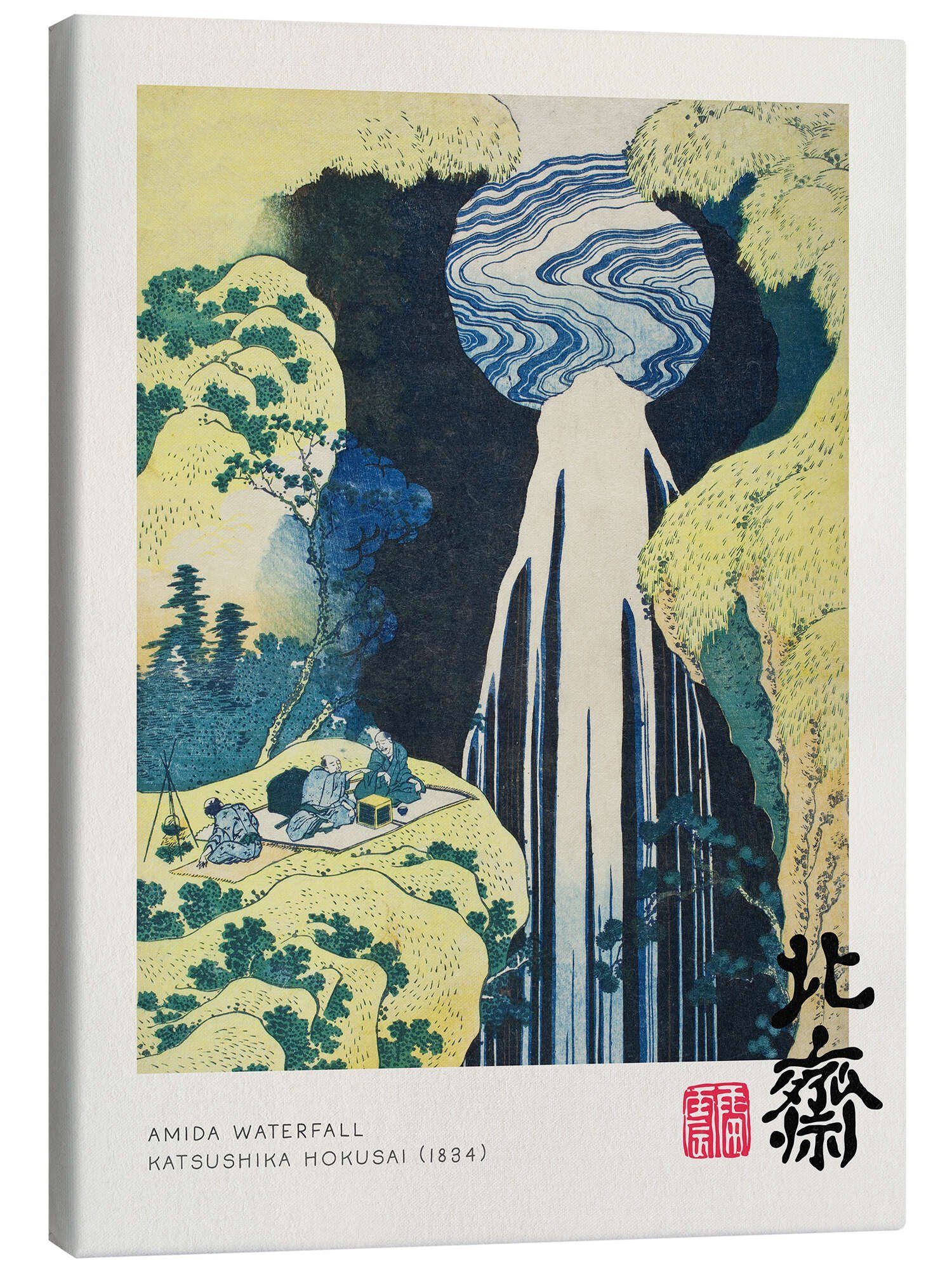 Posterlounge Leinwandbild Katsushika Hokusai Amida Waterfall