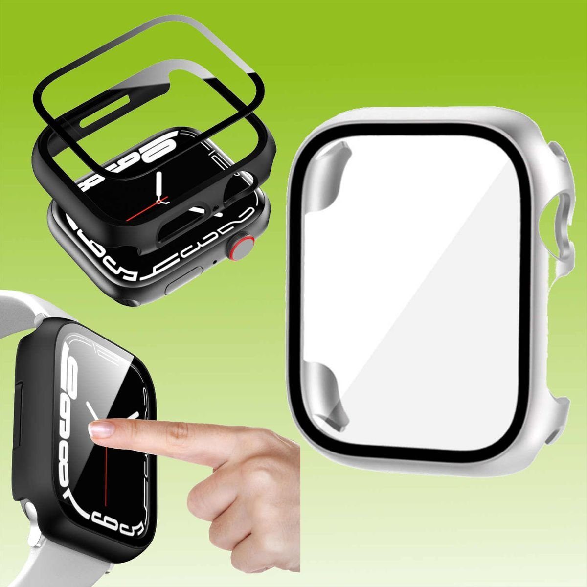 Wigento Smartwatch Hülle Für Apple Watch Series 9 8 7 41mm 6 Se 5 4