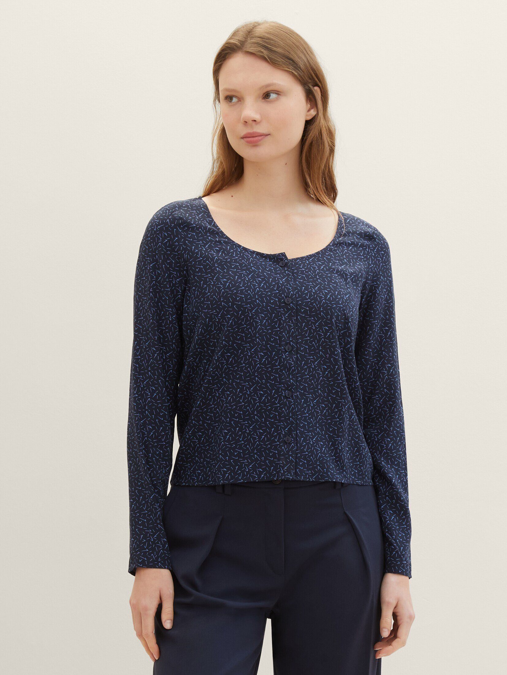 Tom Tailor Denim Kurzarmbluse Bluse Mit Lenzingtm Ecoverotm Aus