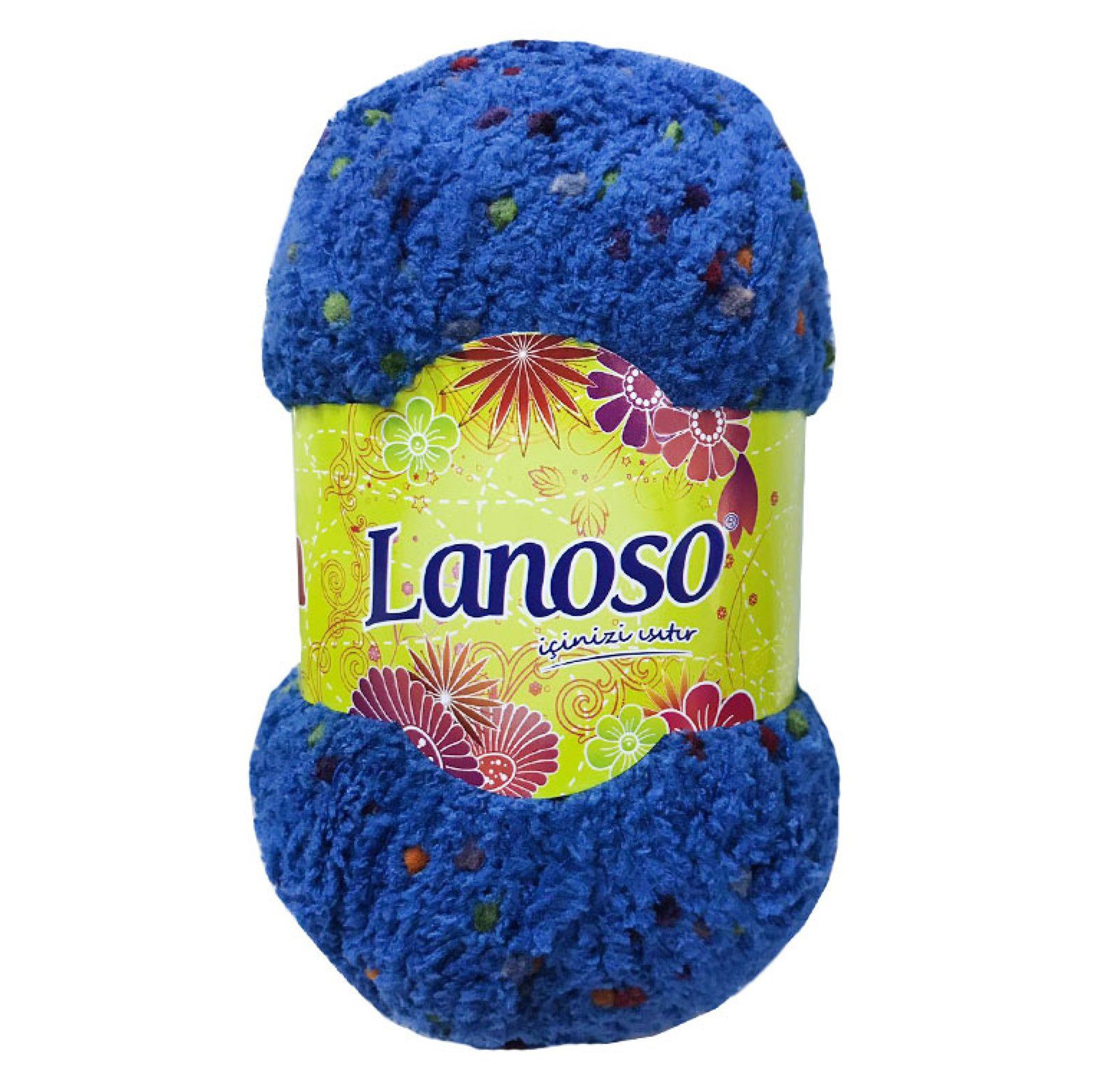 Lanoso 5 x 100g Strickgarn TONTON Effektgarn, 120 m, 954 königsblau