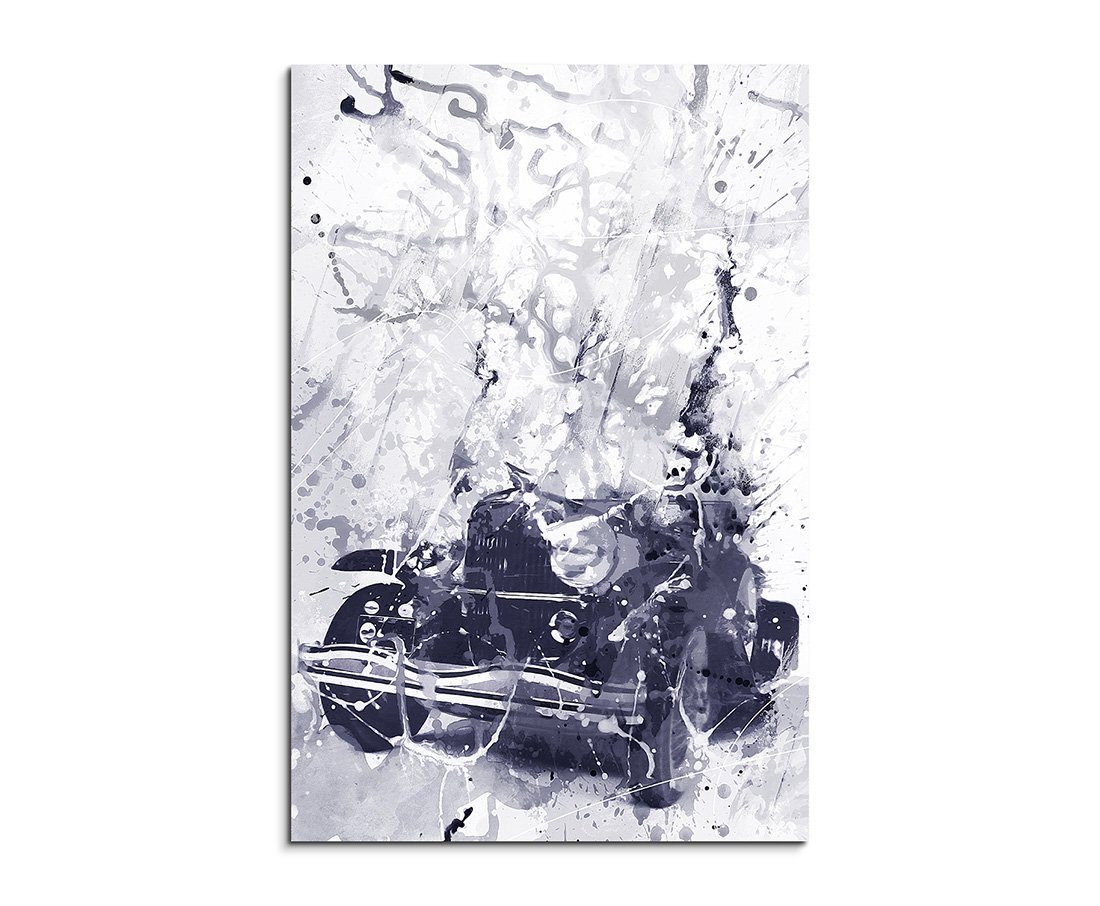 Sinus Art Leinwandbild Oldtimer Art 90x60cm Aquarell Art Leinwandbild