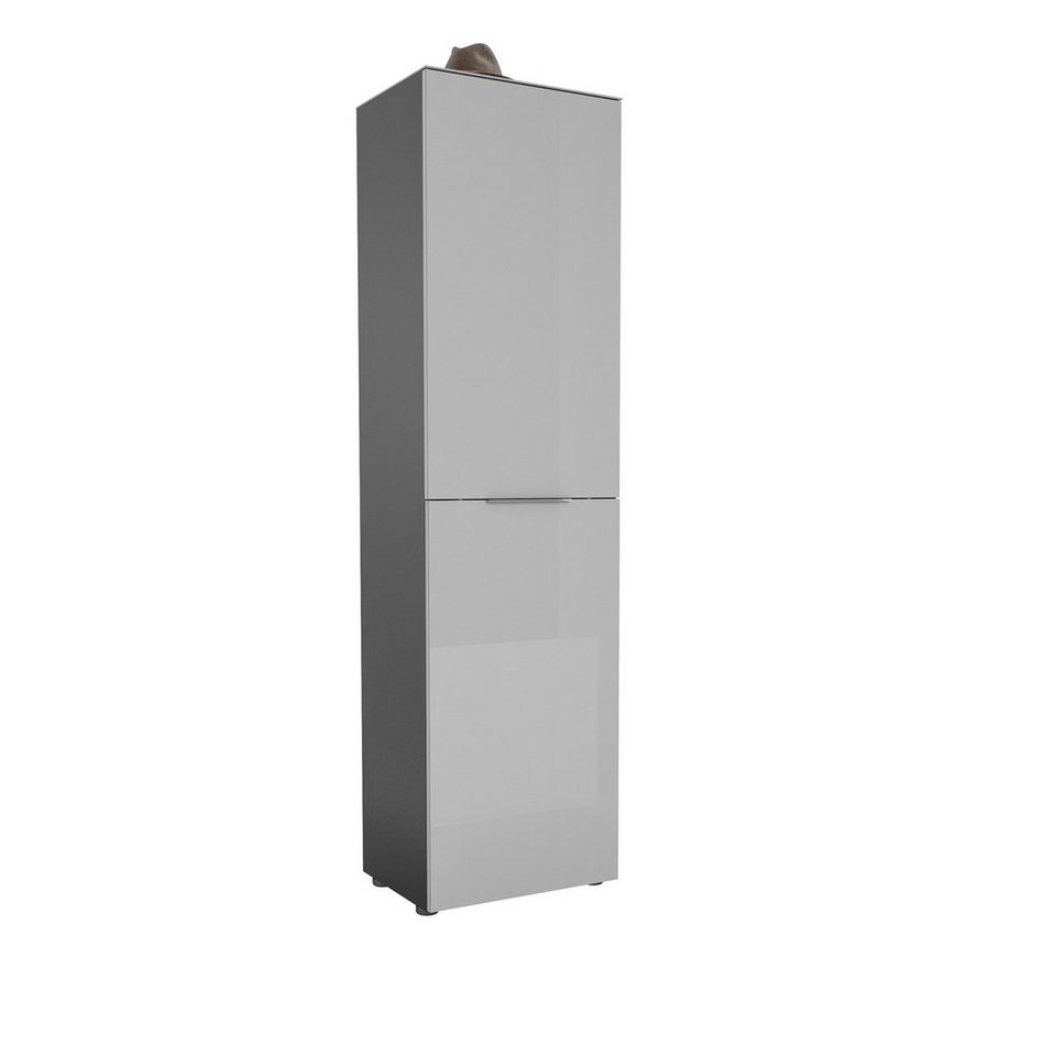Möbelando Garderobenschrank 25666520 In Anthrazit Glas Seidengrau