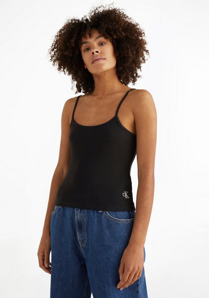 Calvin Klein Jeans Spaghettitop Ck Rib Strappy Top Mit Verstellbaren