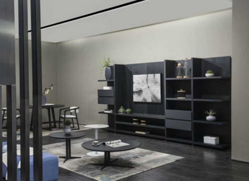 Jvmoebel Wohnwand Design Wandschrank Regal Wohnzimmer Holz Schränke